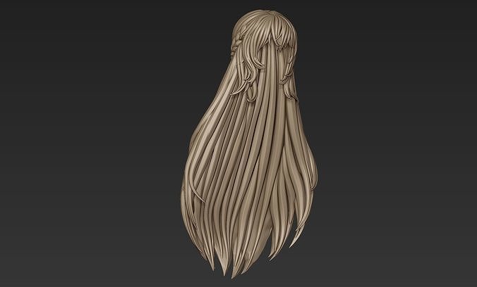 3d Printable Stylized Hair 12 3D model | CGTrader