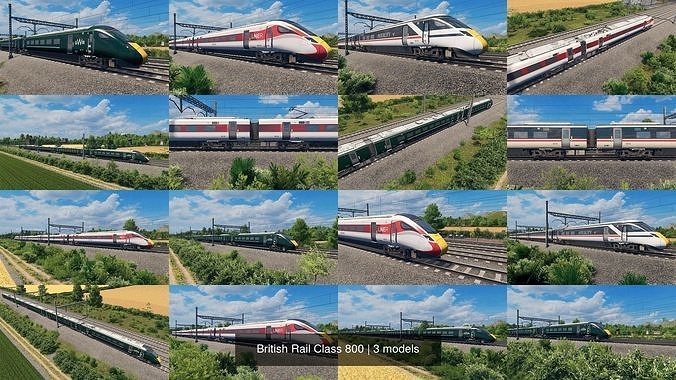 3D Model Collection British Rail Class 800 VR / AR / low-poly | CGTrader