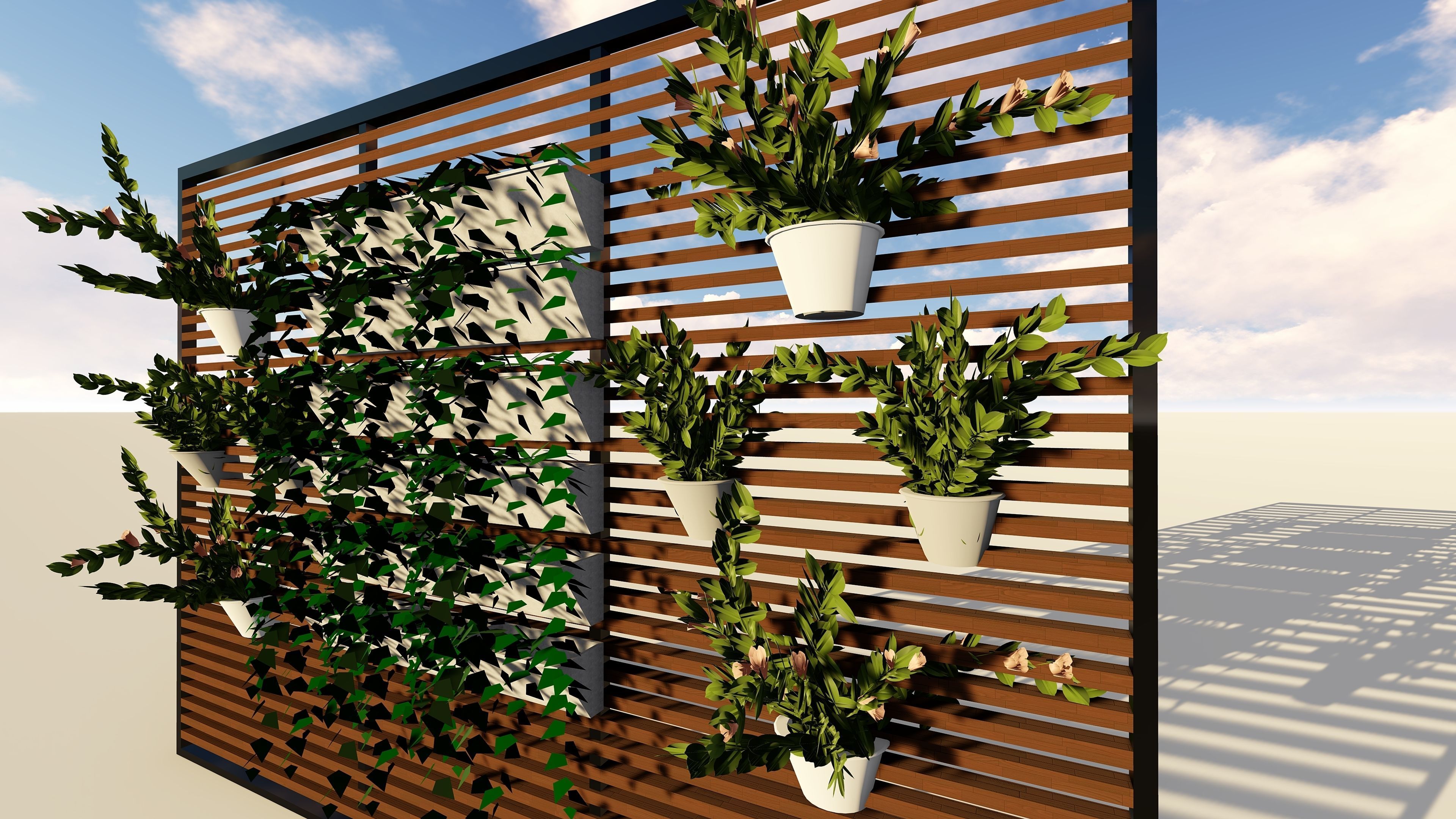 GREEN LOUVER WALL 3D model | CGTrader