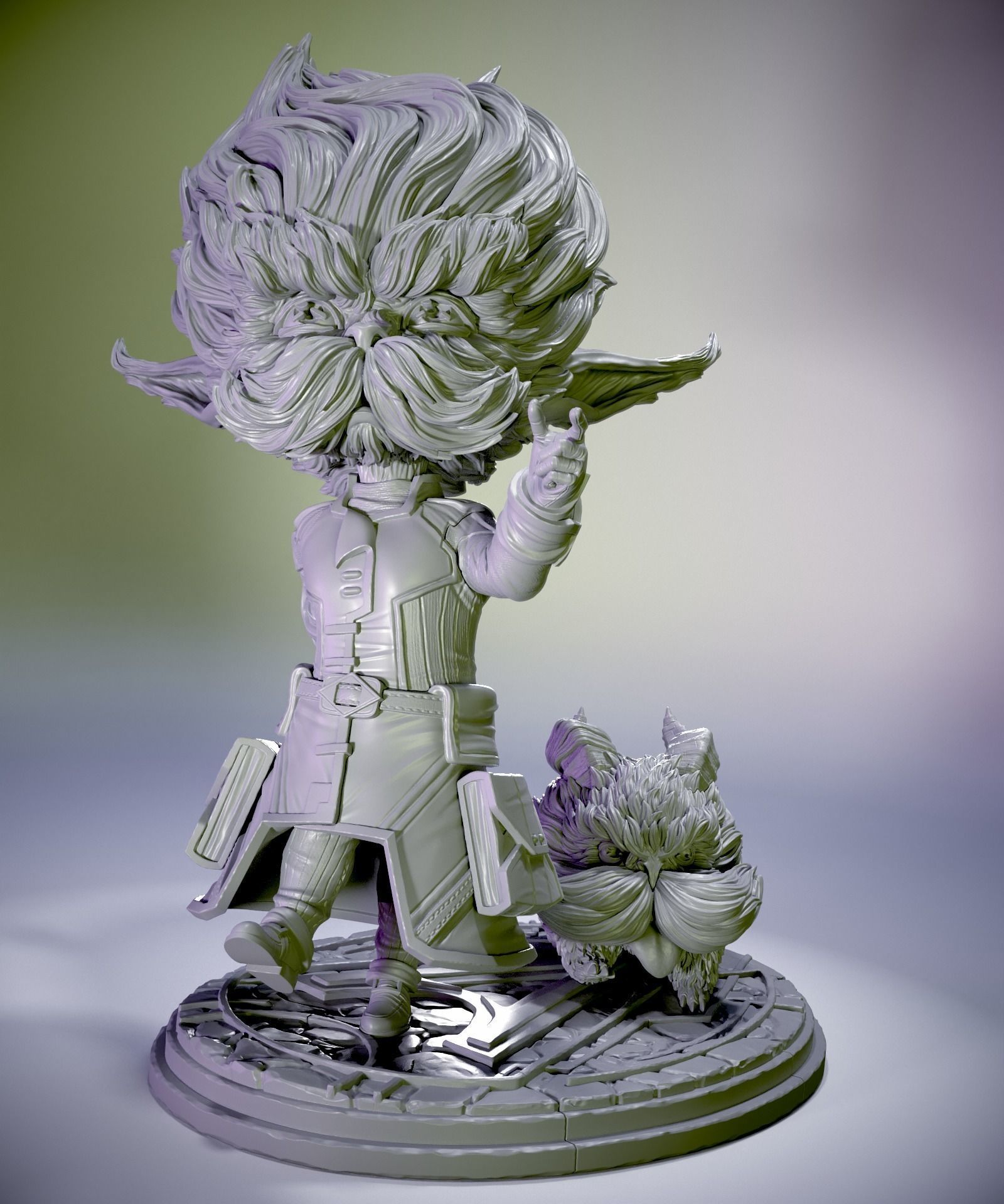 Arcane Fanart - Heimerdinger and his Poro 3d print figurine 3D model 3D ...