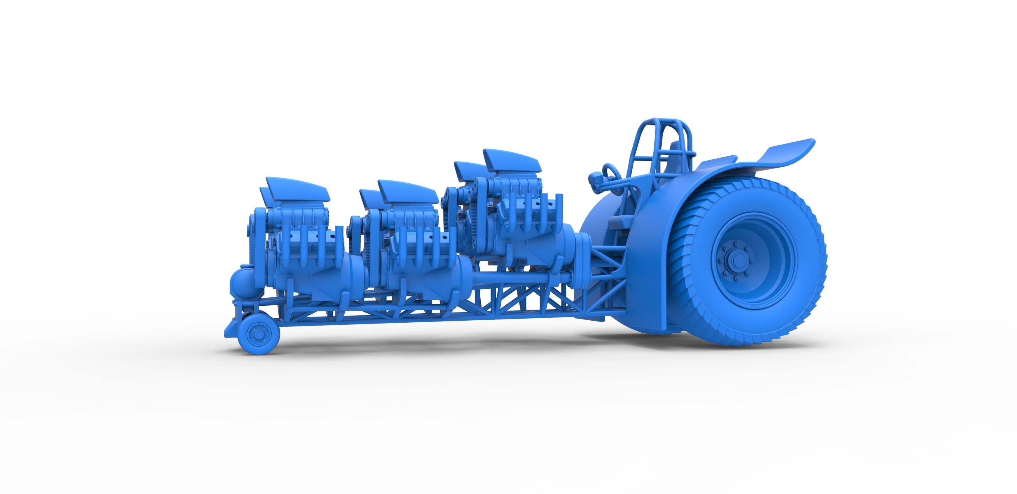 Pulling tractor with 6 engines V8 Version 3 Scale 1 to 25 3D model 3D ...