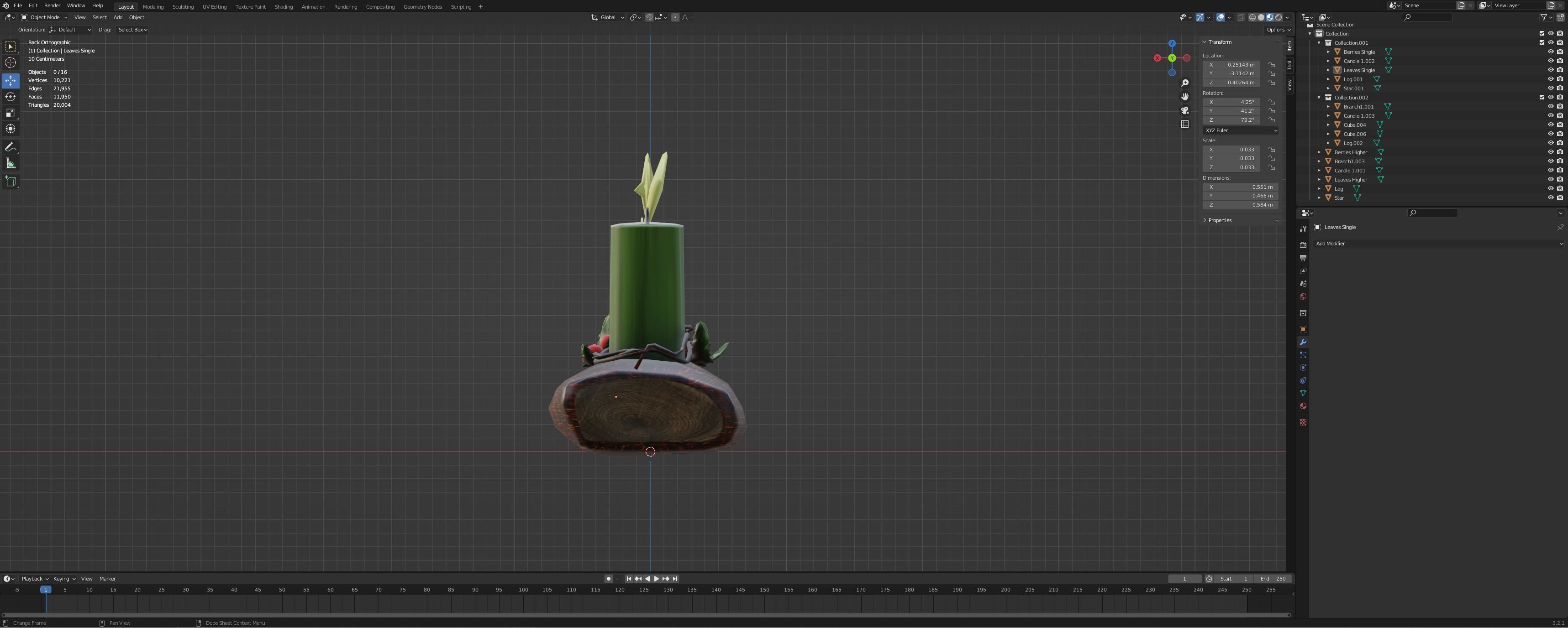 3D model Yule Tidings Christmas Candles VR / AR / low-poly | CGTrader