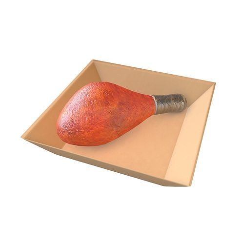 3D model Turkey Leg With Plate v1 001 VR / AR / low-poly | CGTrader