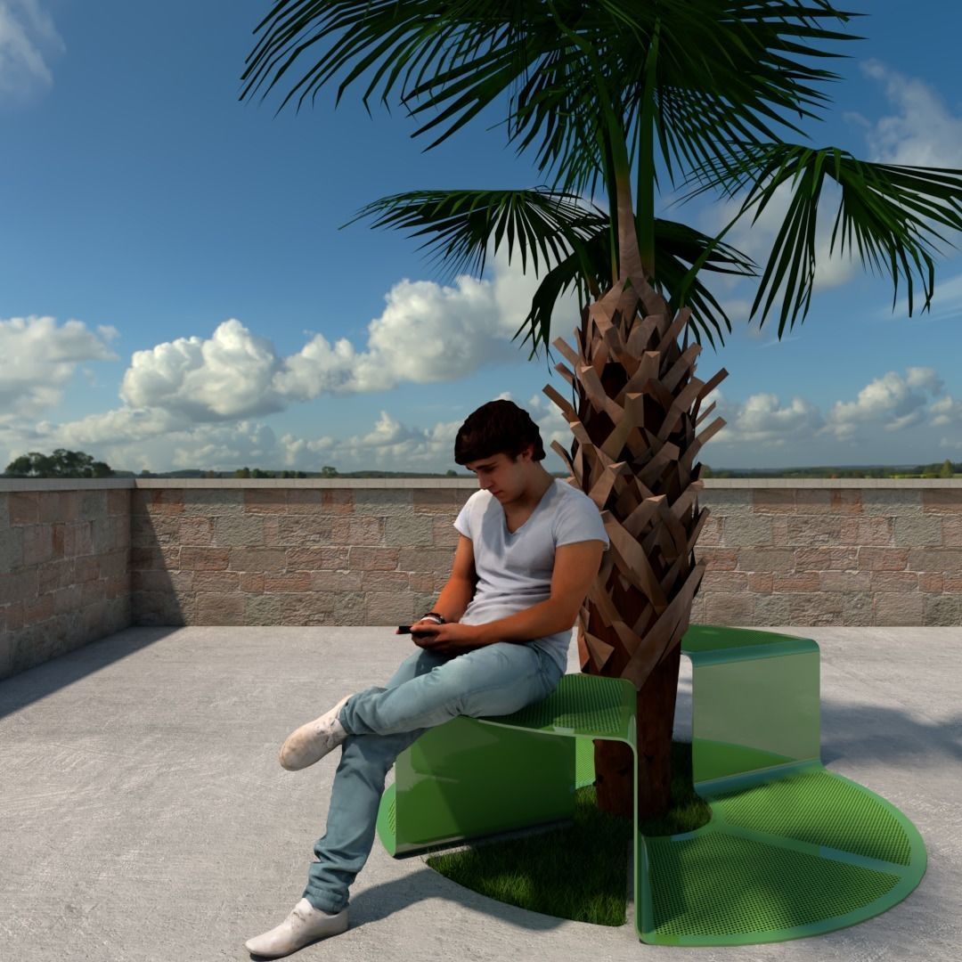 3D model 3D Under Tree Seating VR / AR / low-poly | CGTrader