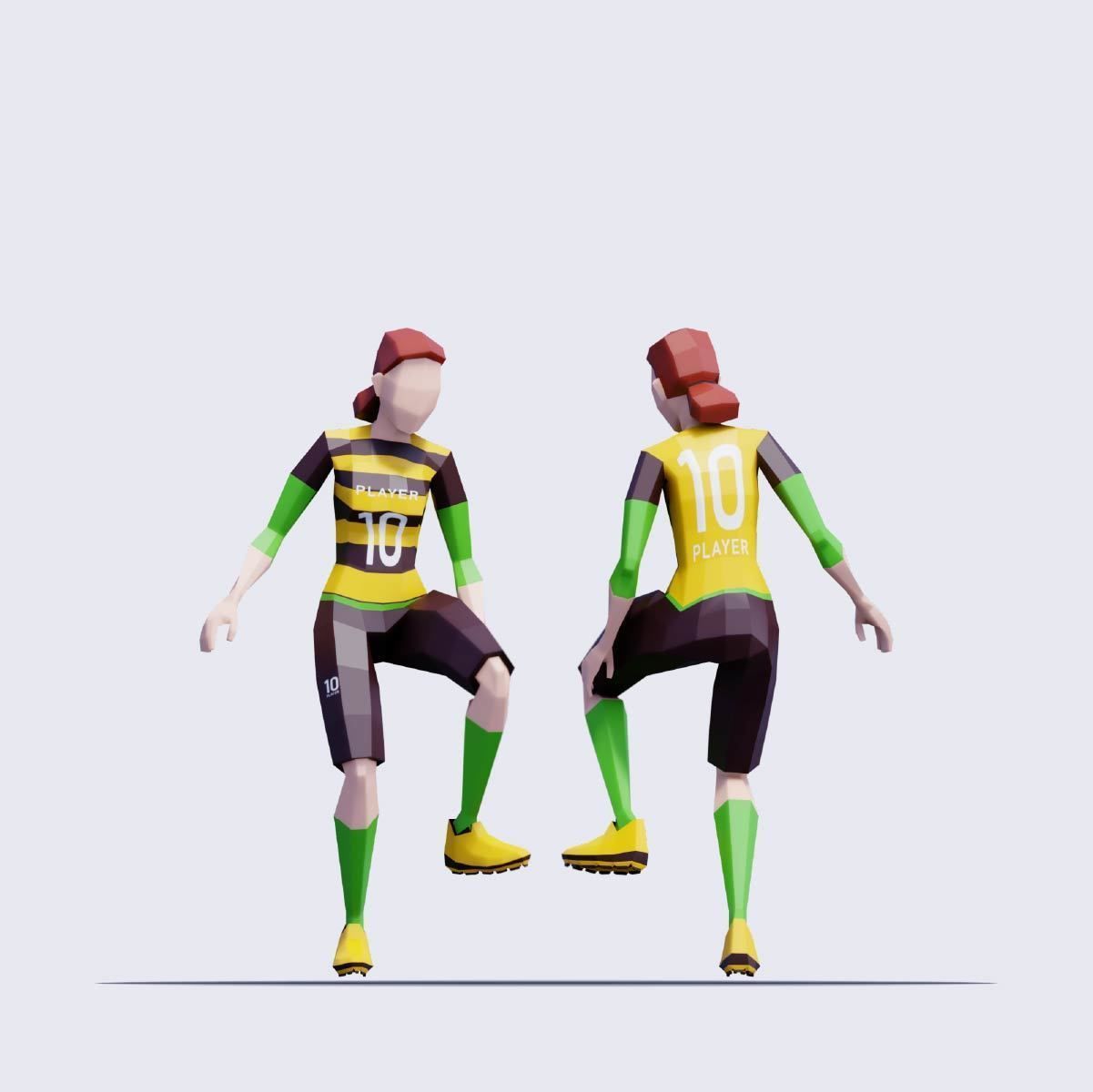 3D model Soccer Players - Animated and Rigged VR / AR / low-poly | CGTrader