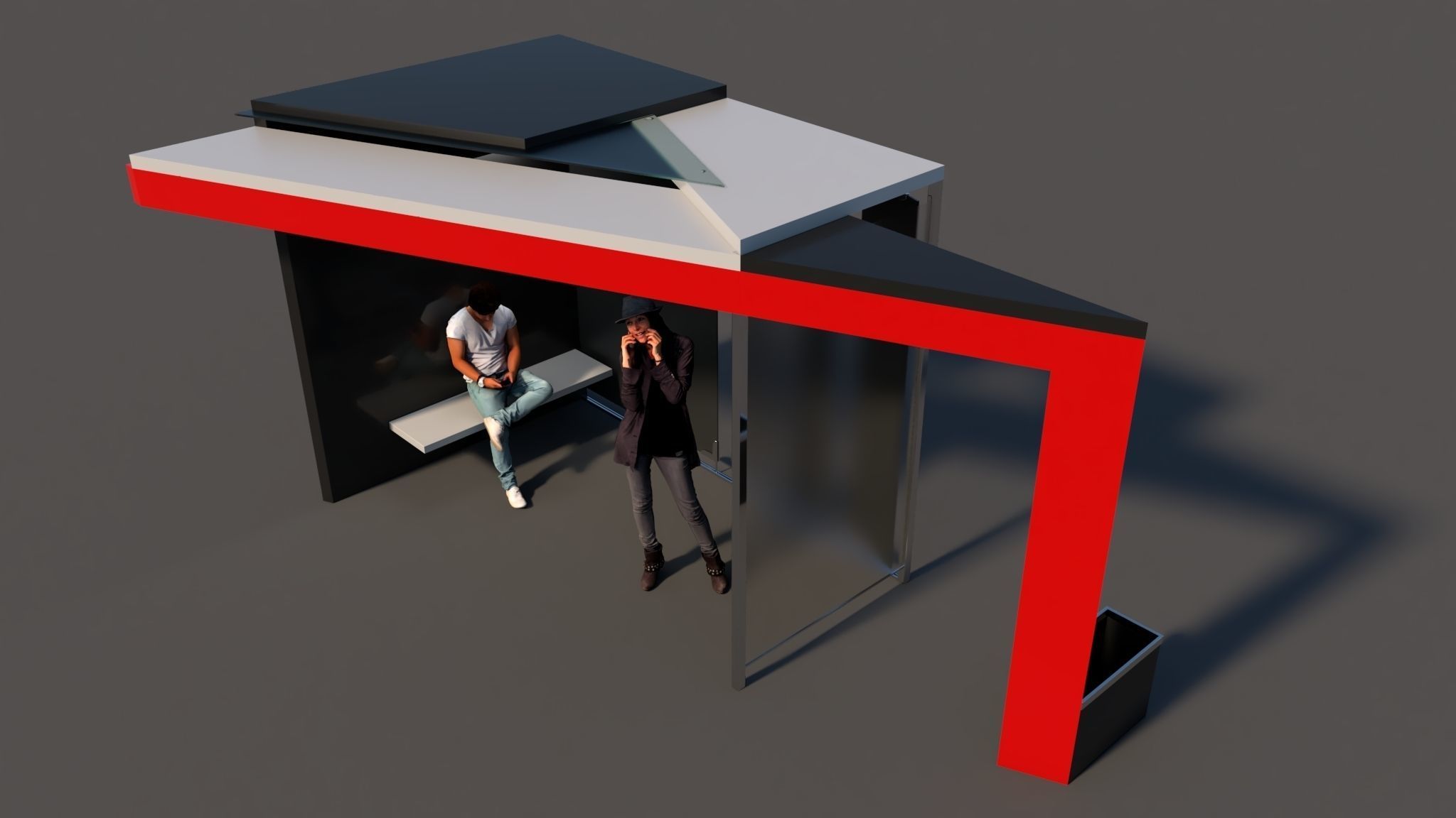 3D model Bus Stop VR / AR / low-poly | CGTrader