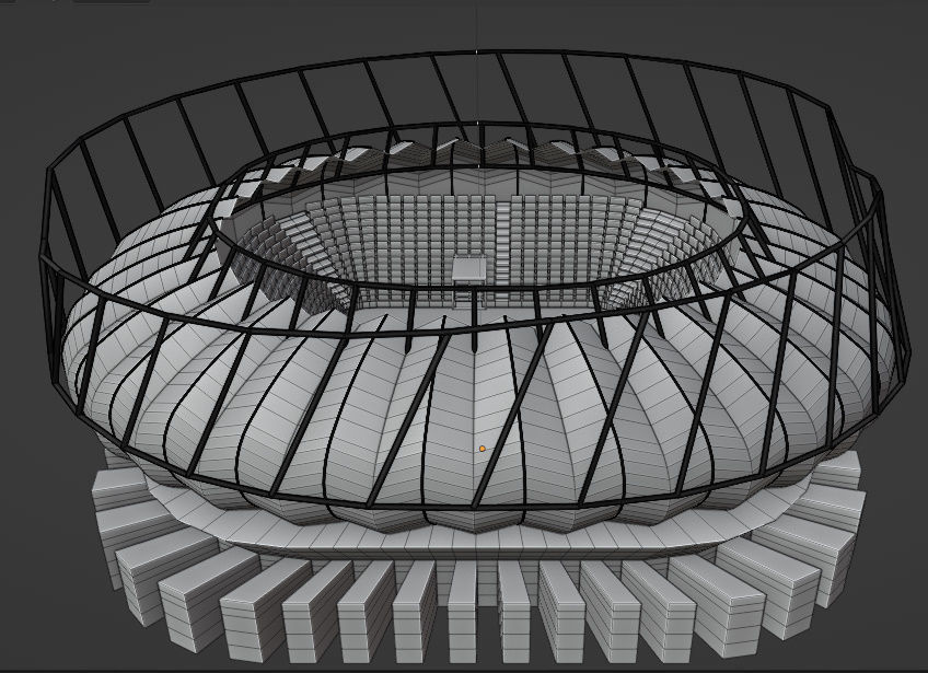 FIFA 2022 QUARTER STADIUM-field 3D model animated rigged | CGTrader