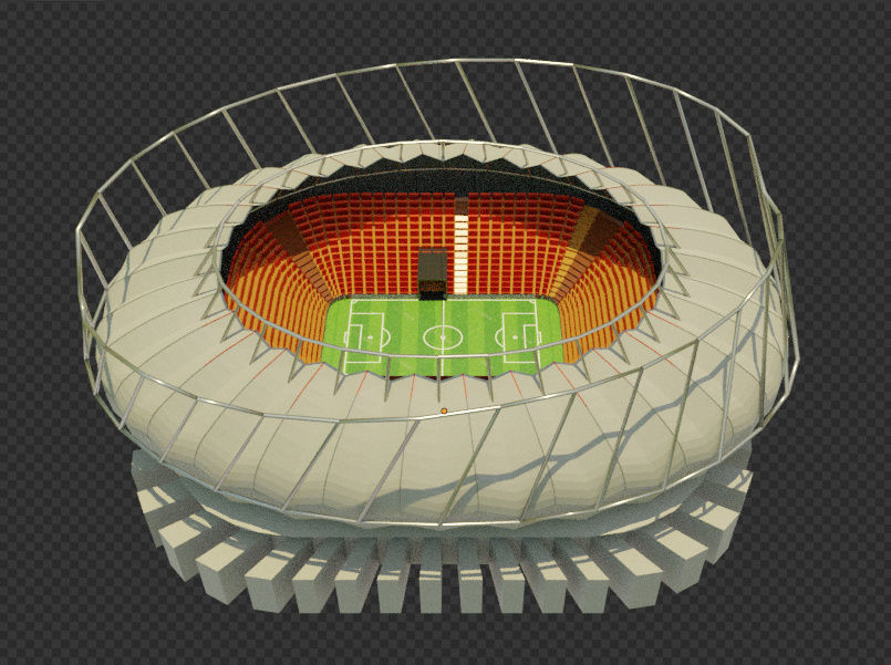 FIFA 2022 QUARTER STADIUM-field 3D model animated rigged | CGTrader