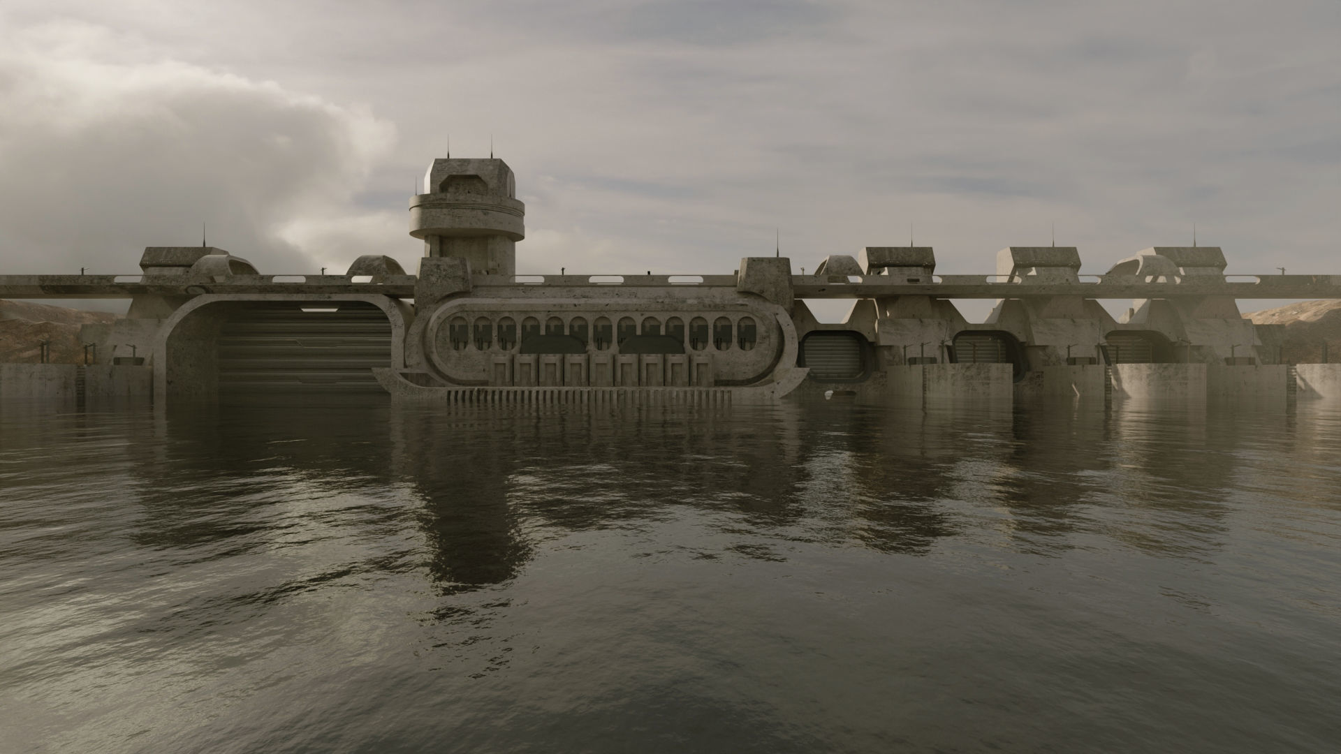 3D model The DAM sci-fi VR / AR / low-poly | CGTrader