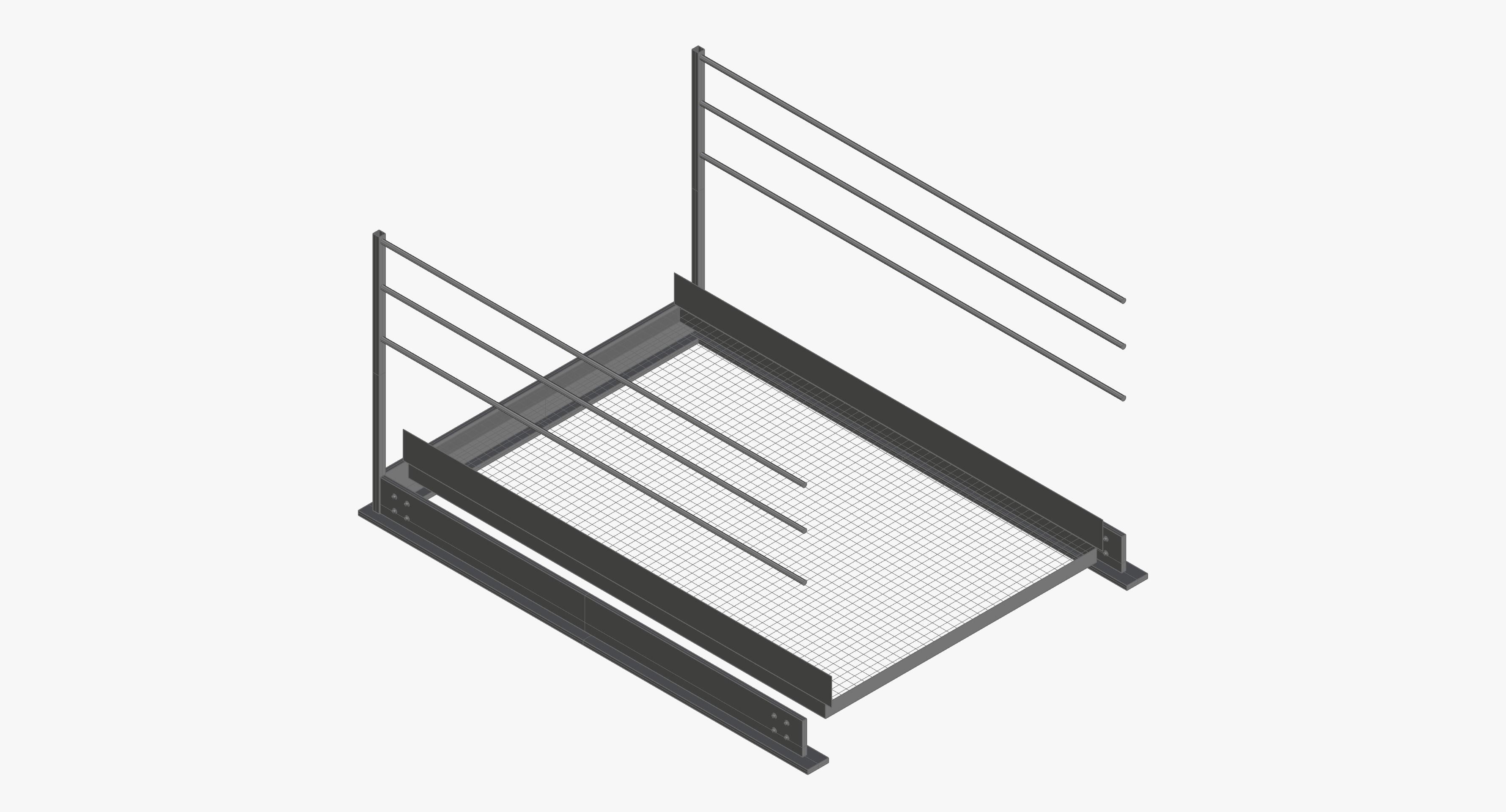 Modular Galvanised Steel Walkways Platforms and Stairs 3D model | CGTrader