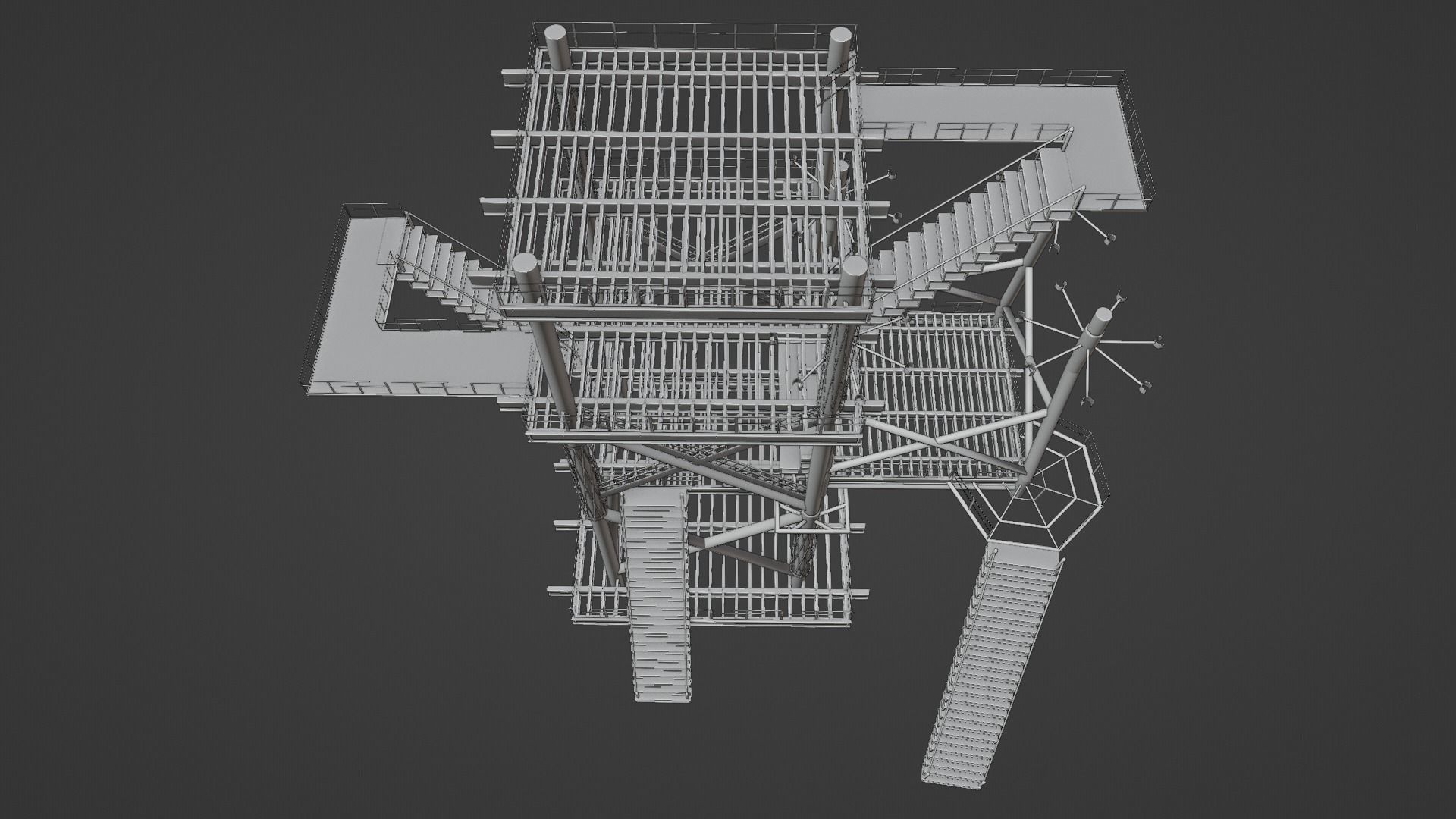 industrial detailed factory platform maintenance stairs 3D model | CGTrader
