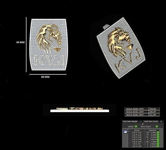 KVJ-Logo Pendant 3D model 3D printable | CGTrader