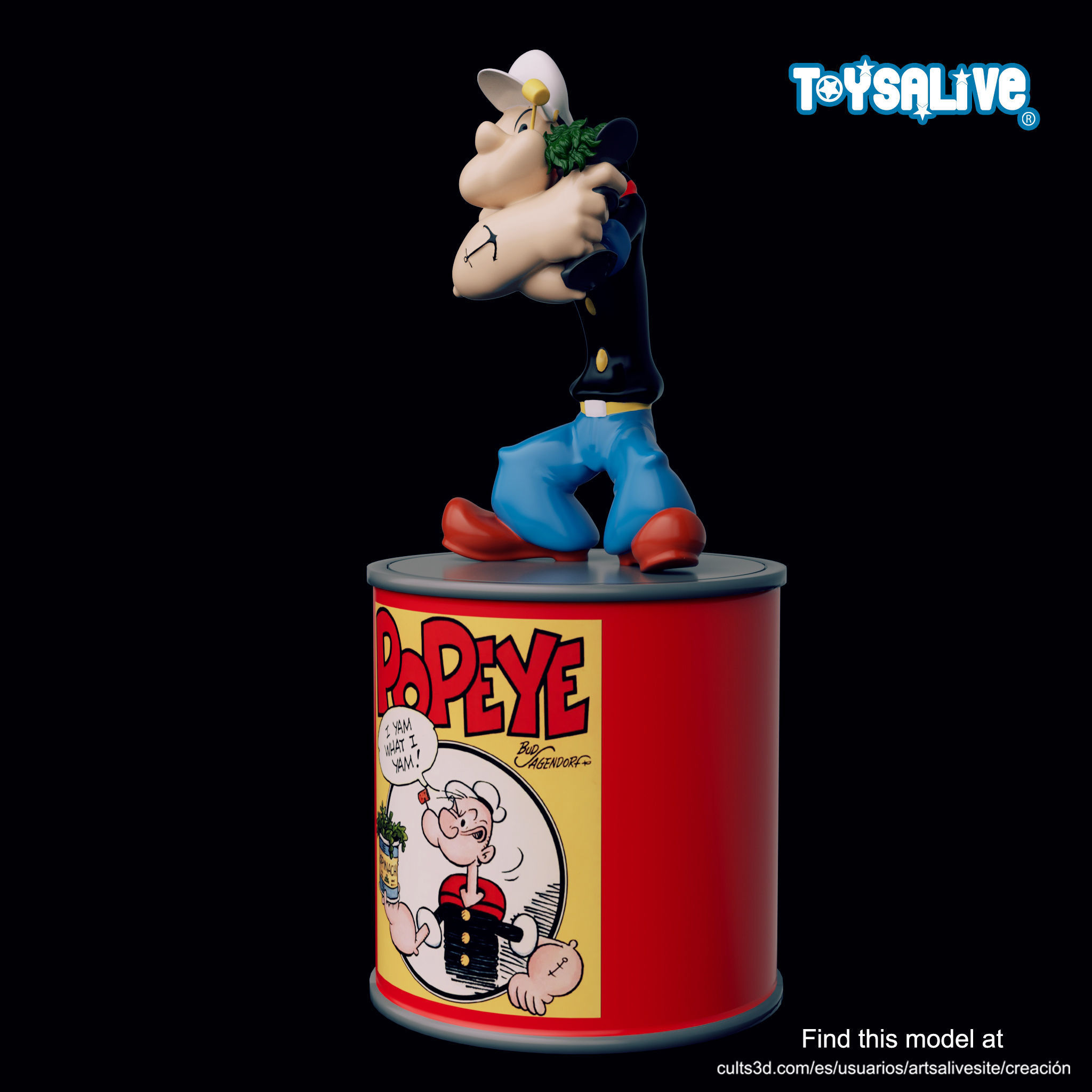 POPEYE 3D MODEL FIGURE AND CAN 3D model | CGTrader