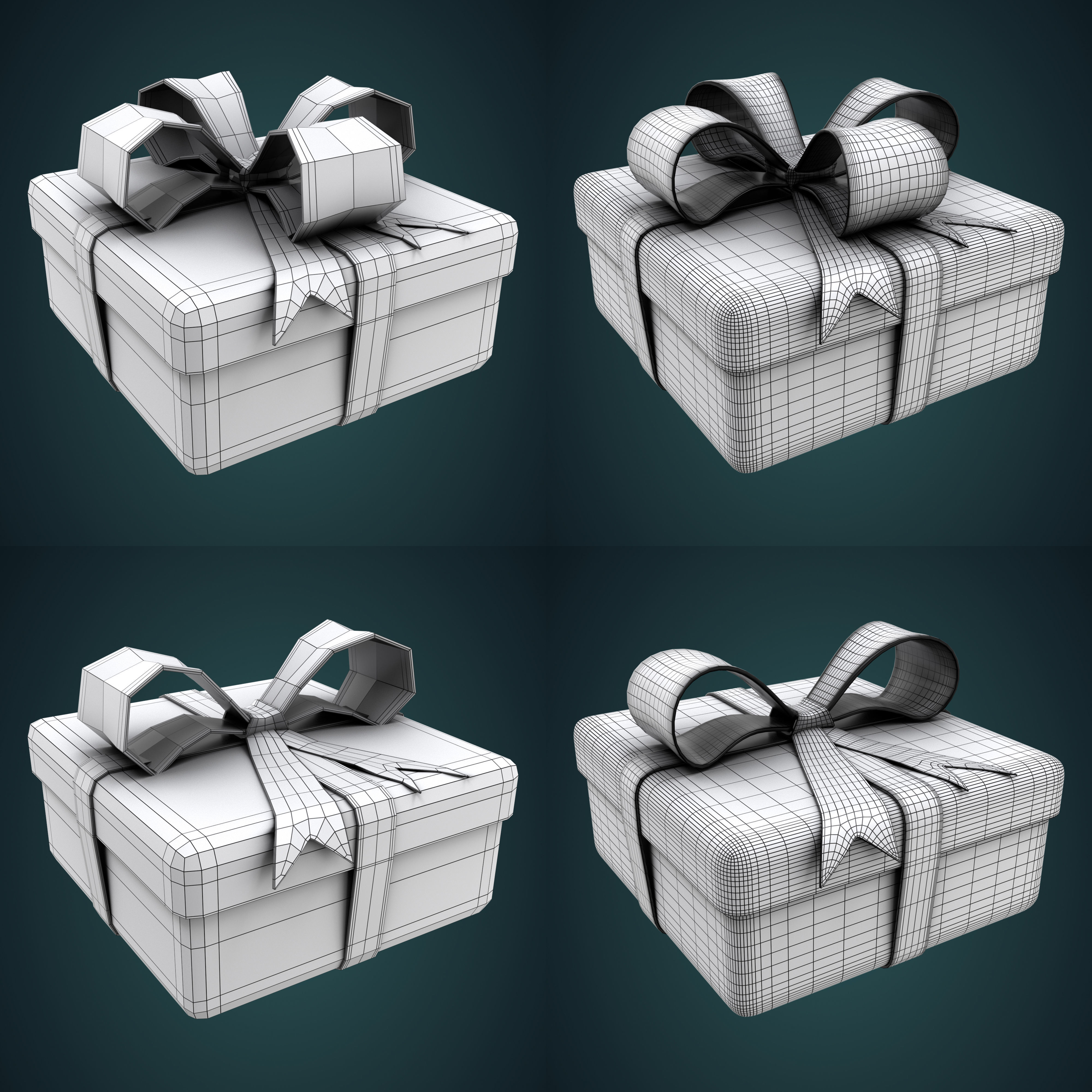 3D model Cartoon Christmas Gift Boxes Set VR / AR / low-poly | CGTrader