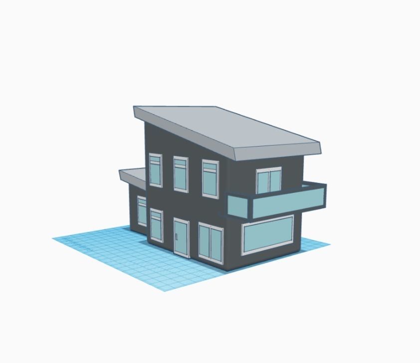 Simple Modern House 3D model 3D printable | CGTrader