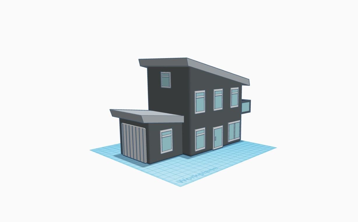 Simple Modern House 3D model 3D printable | CGTrader
