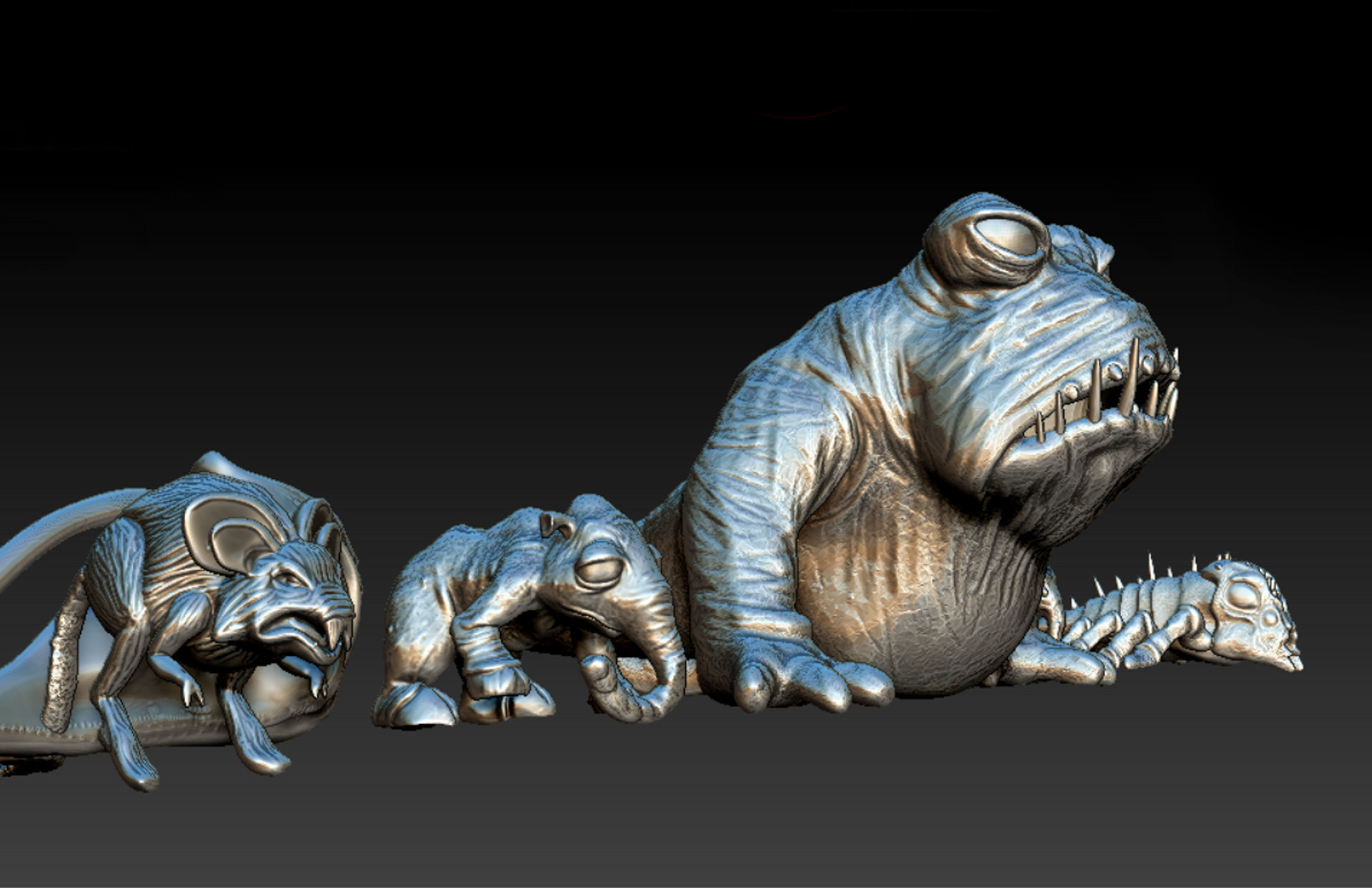 JABBA CREATURES 3 INCH 3D model 3D printable | CGTrader