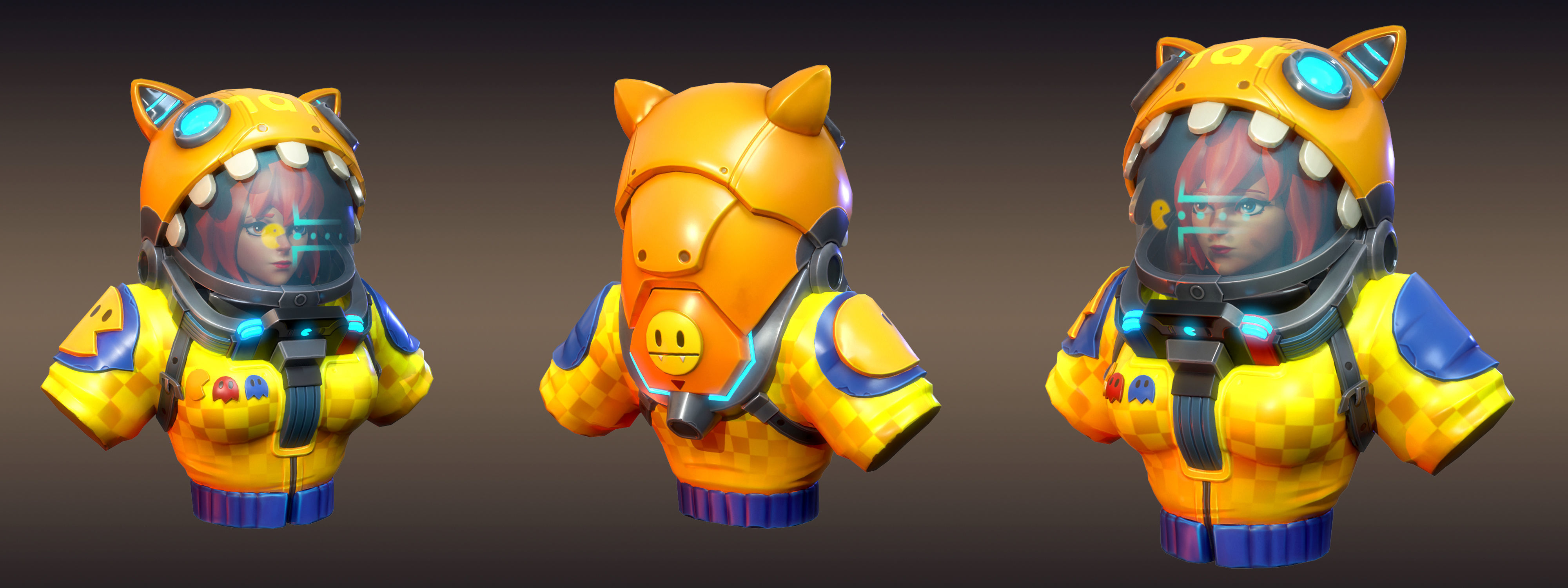 3D model Cyber fantasy female warrior bust VR / AR / low-poly | CGTrader