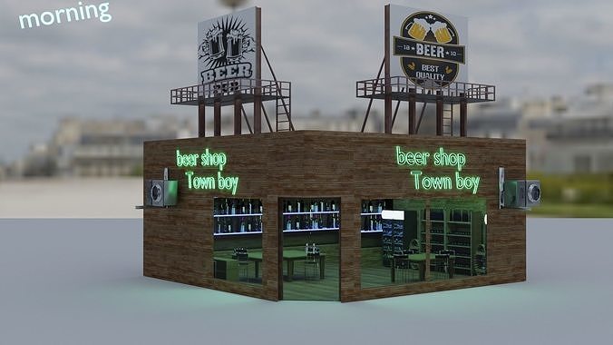 The beer shop free VR / AR / low-poly 3D model | CGTrader