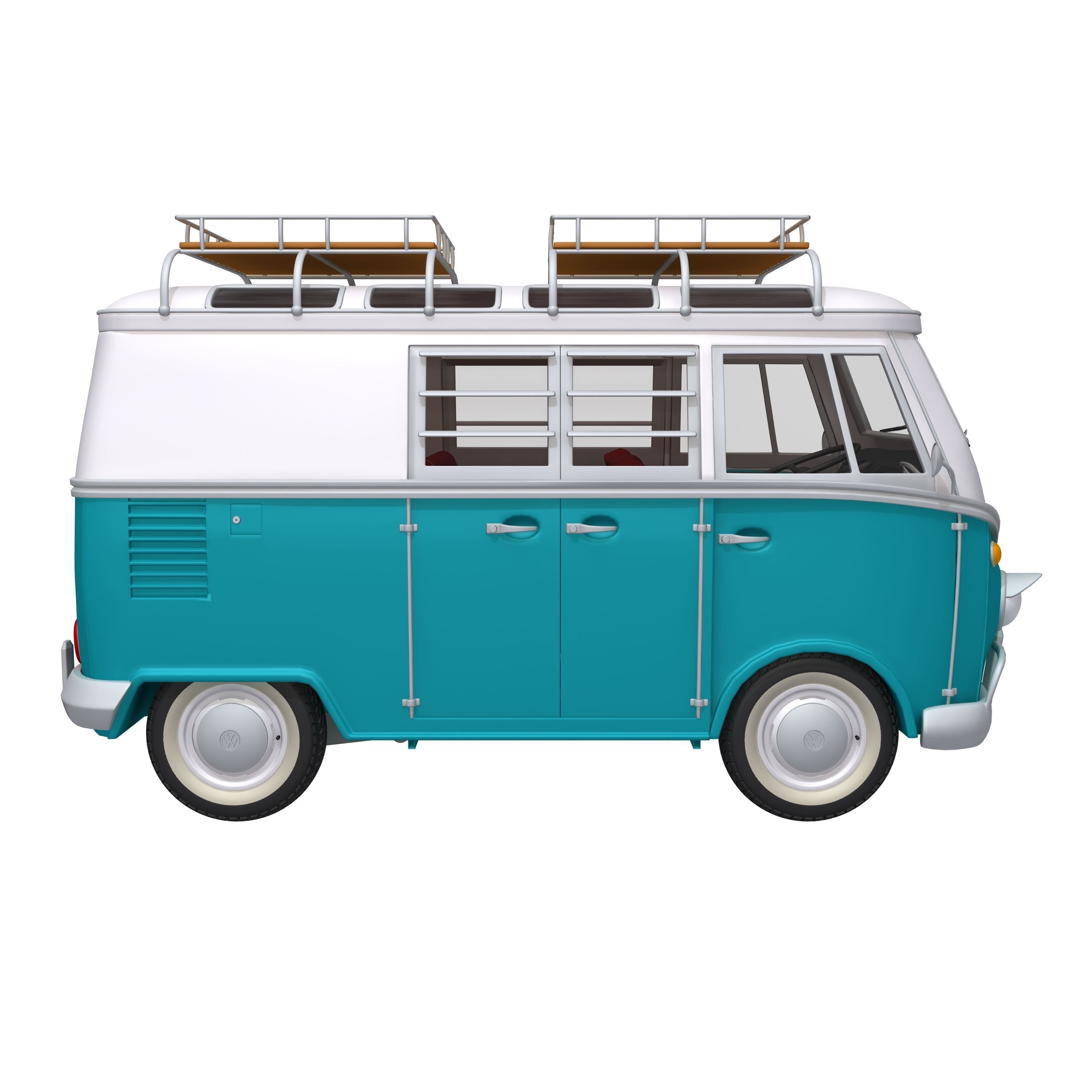 VW Camping Bus Cartoon 3D model | CGTrader