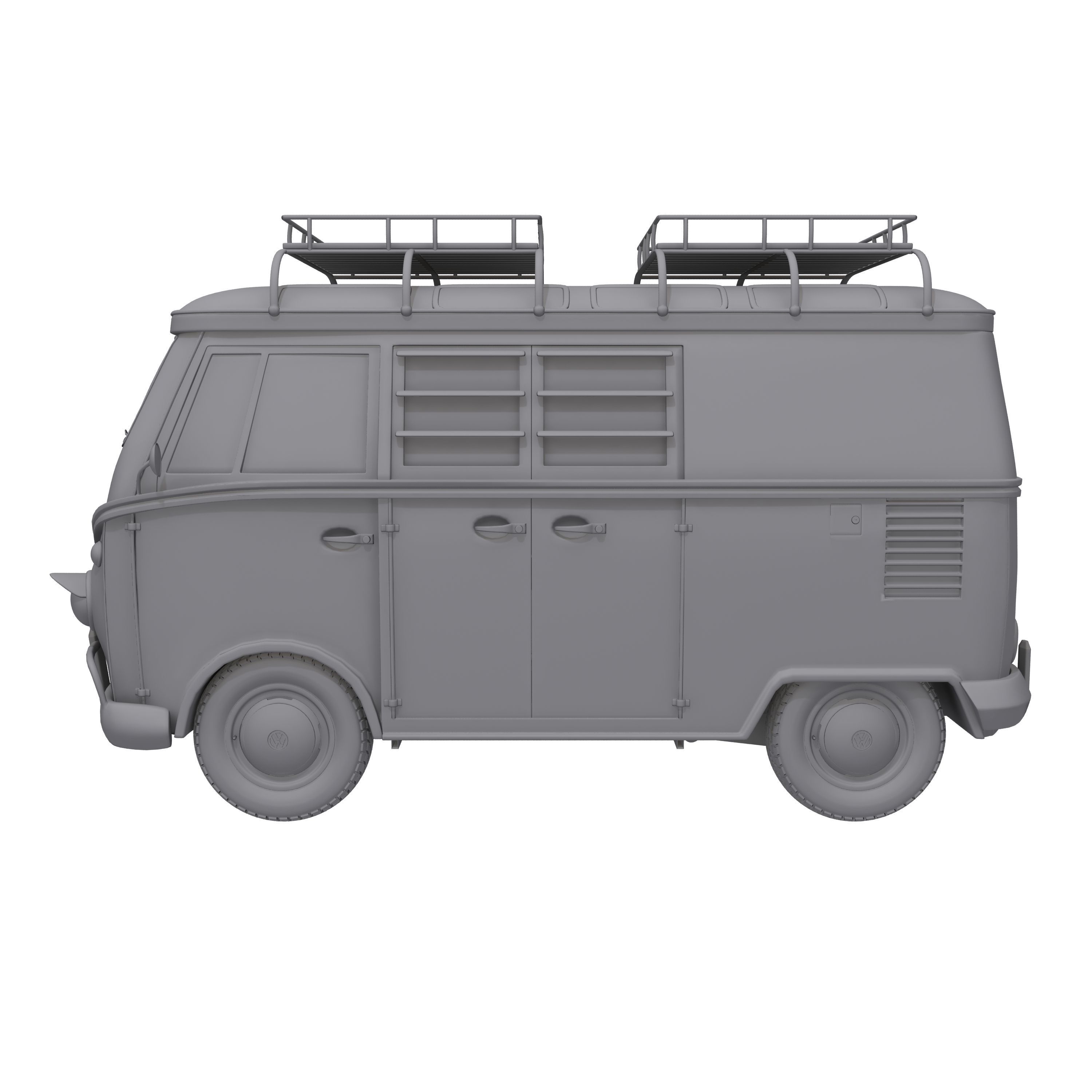 VW Camping Bus Cartoon 3D model | CGTrader