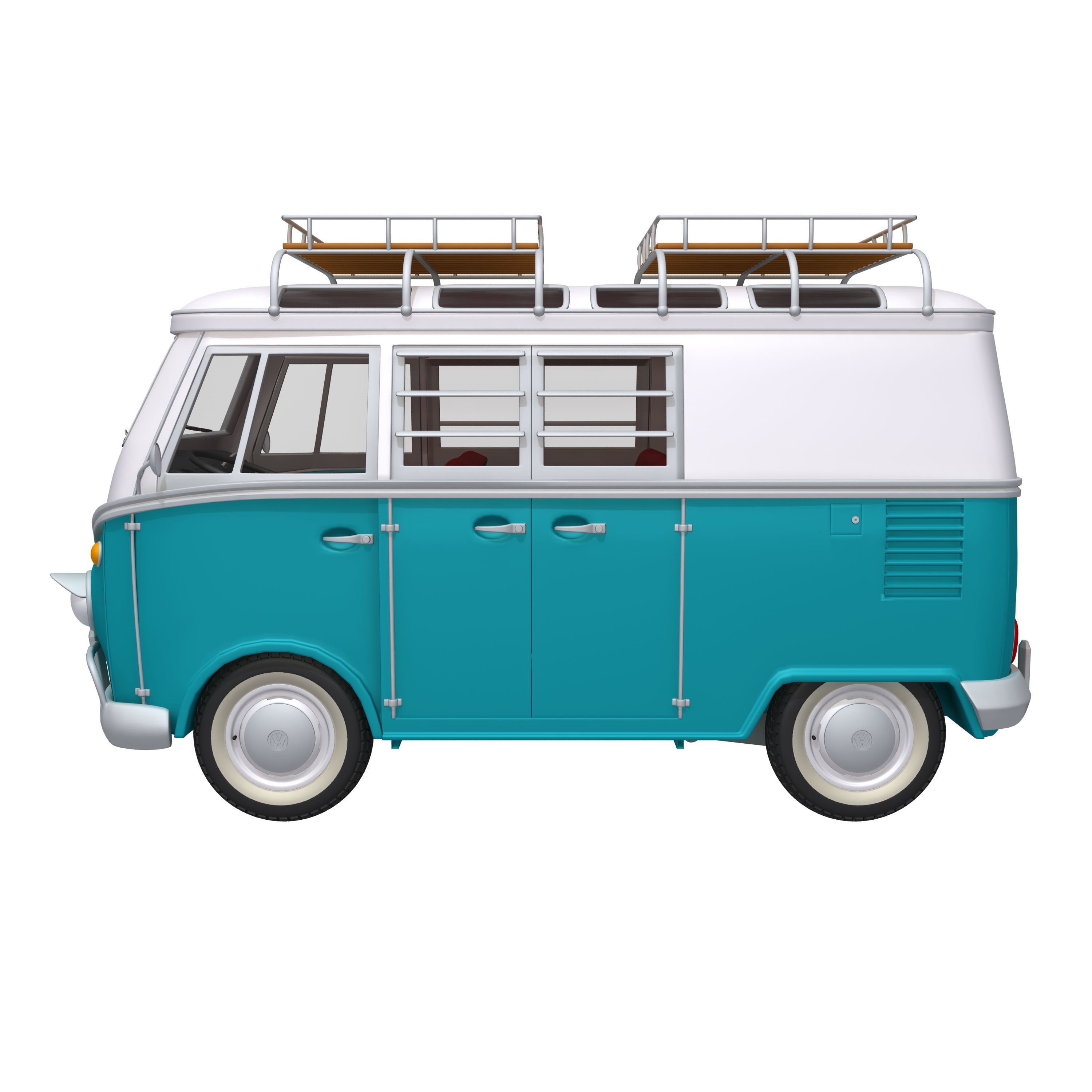 VW Camping Bus Cartoon 3D model | CGTrader