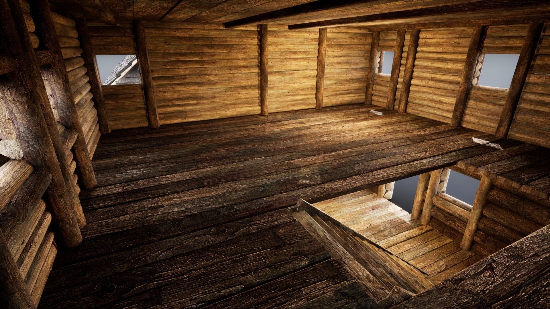 3D model ENTERABLE MEDIEVAL SLAVIC HOUSE COTTAGE CABIN HUT VILLAGE PACK ...