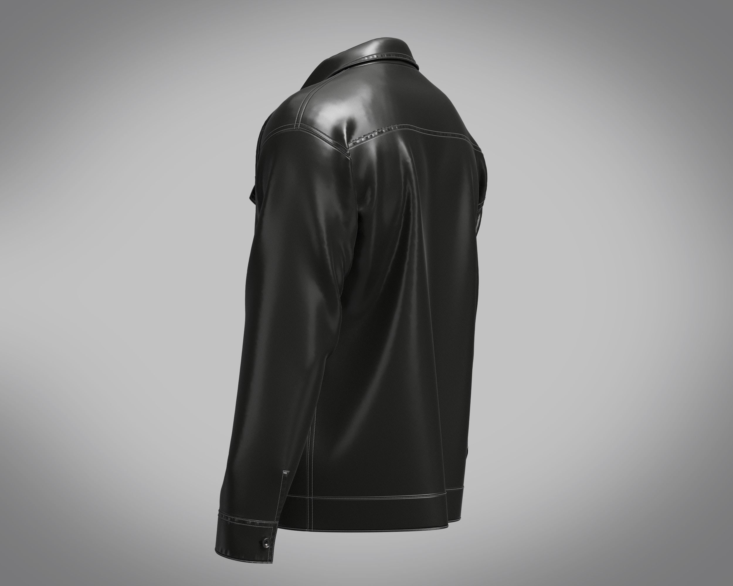 Leather Workwear Jacket 3D model | CGTrader