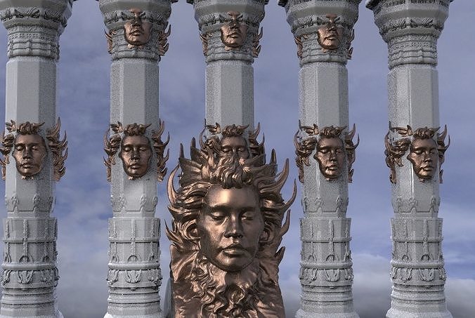 Angel Pillar Kit bash 2 3D model | CGTrader