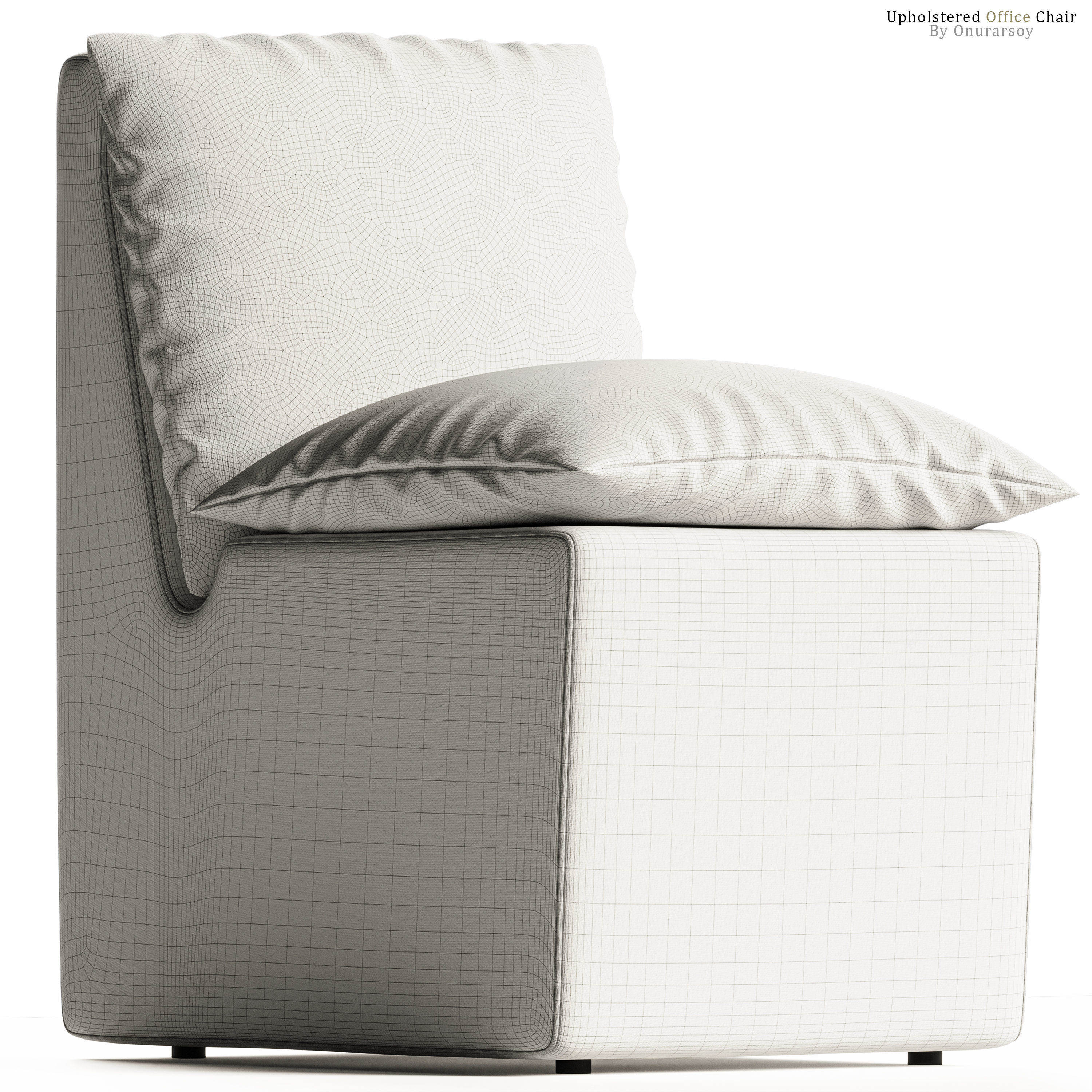 Patty Upholstered Office Chair Green White 3D model | CGTrader