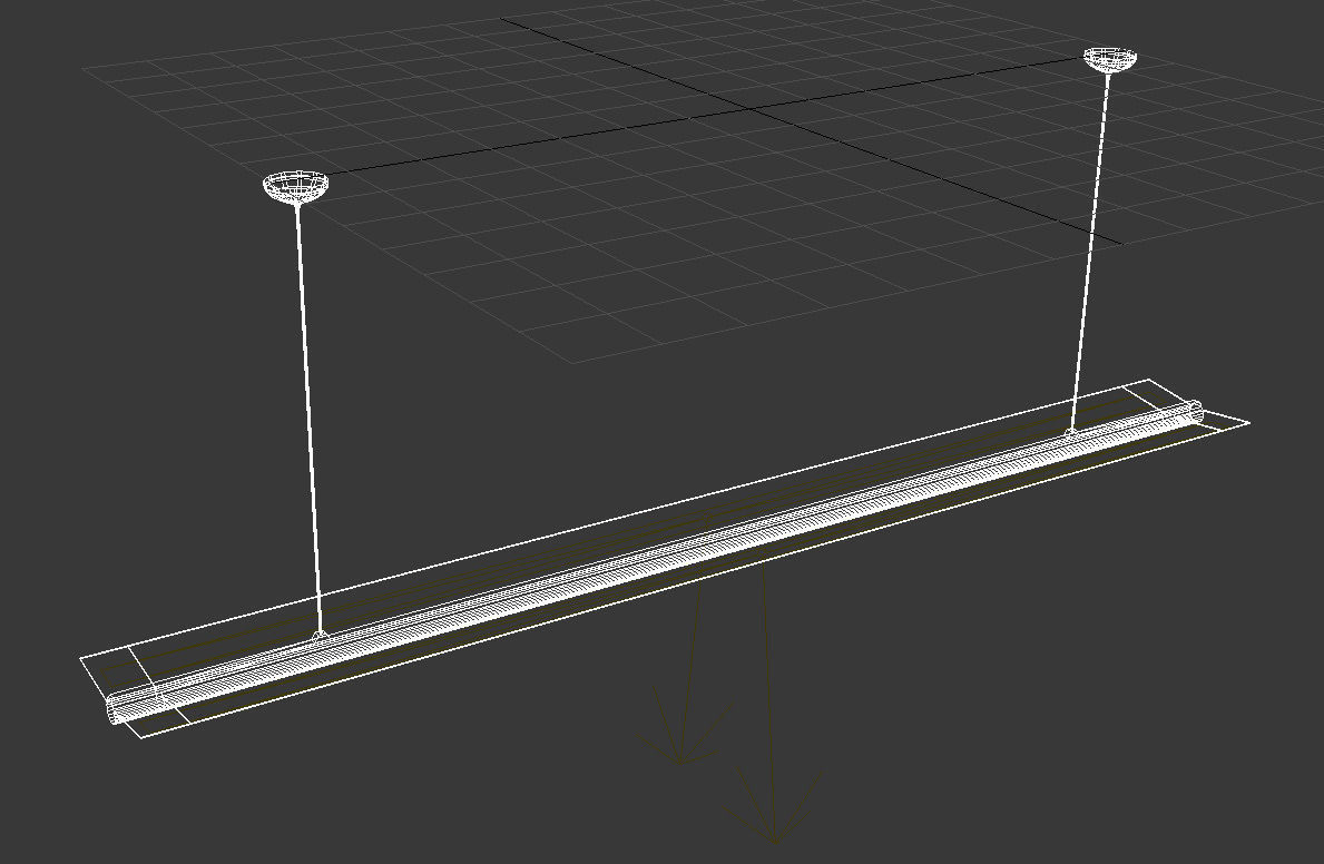 hanging led tube light 3D model | CGTrader