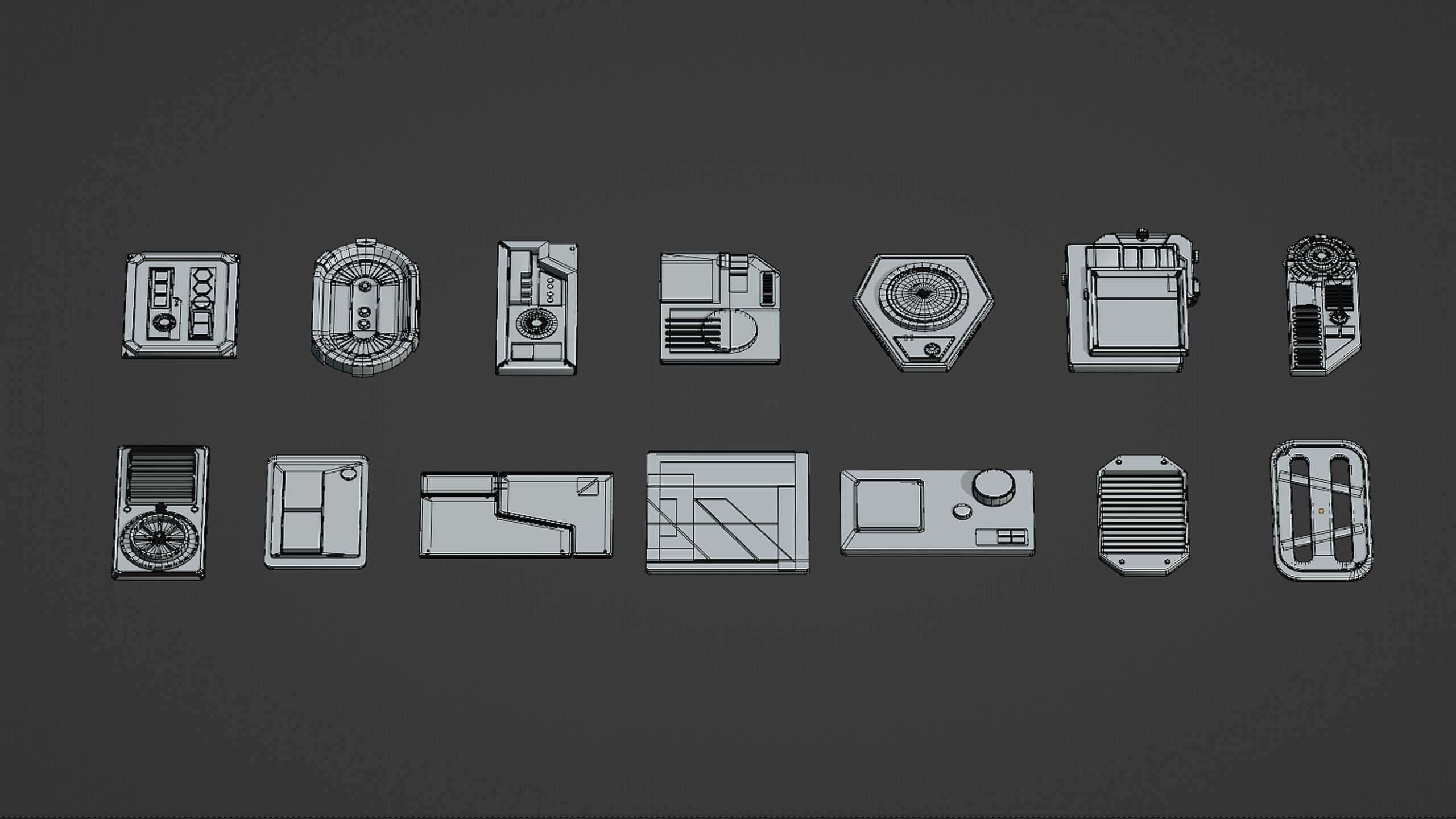 3D model Sci-fi Kitbash - Star Wars props details plates VR / AR / low ...