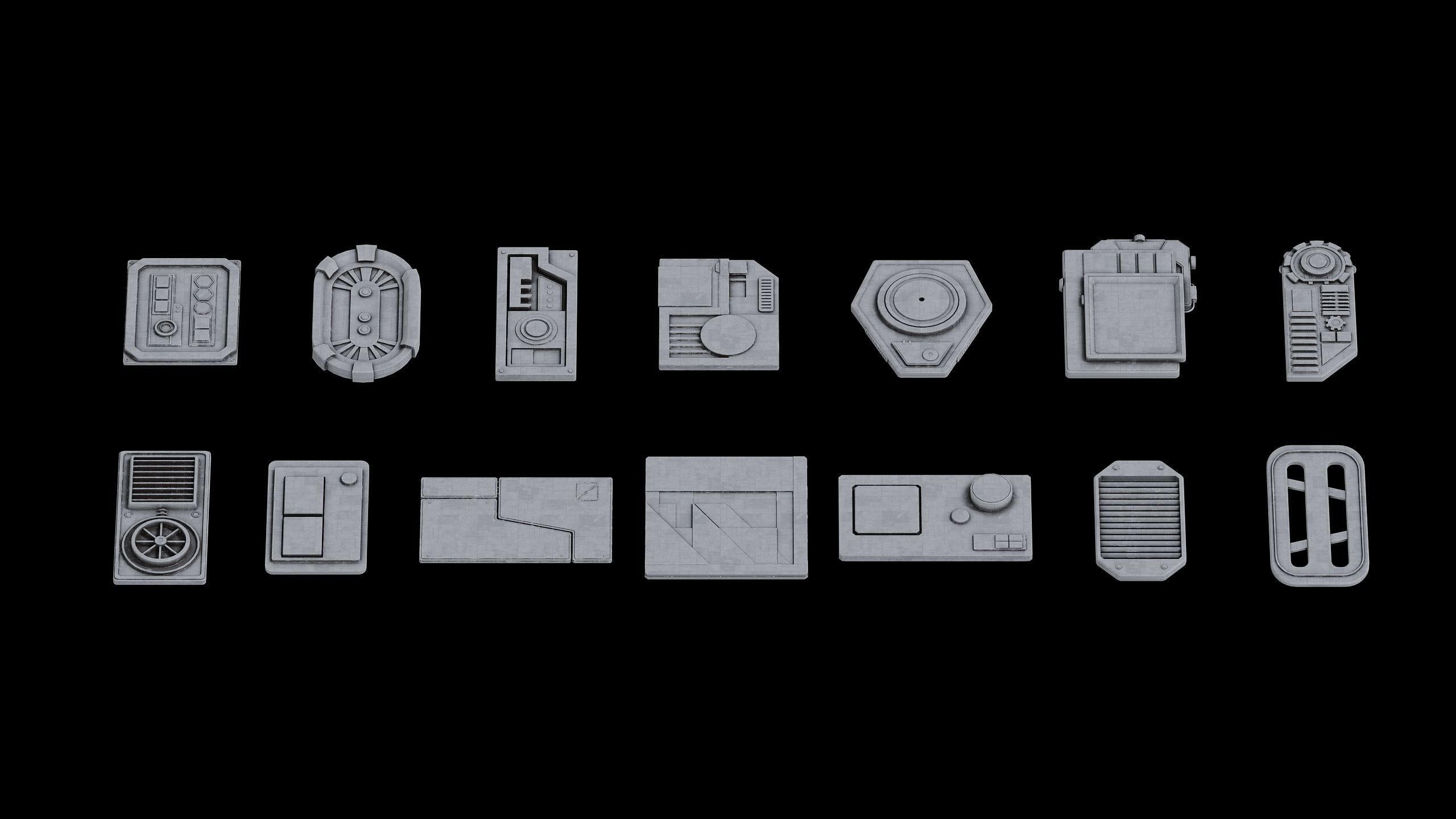 3D model Sci-fi Kitbash - Star Wars props details plates VR / AR / low ...