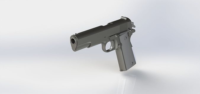 Gun M1911-A1 all Parts Assembled 3D model | CGTrader