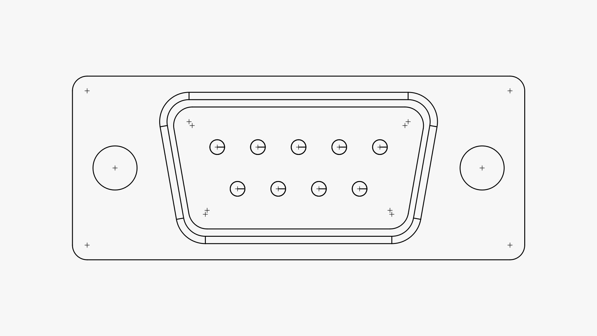 DB9 male connector through hole 3D model | CGTrader