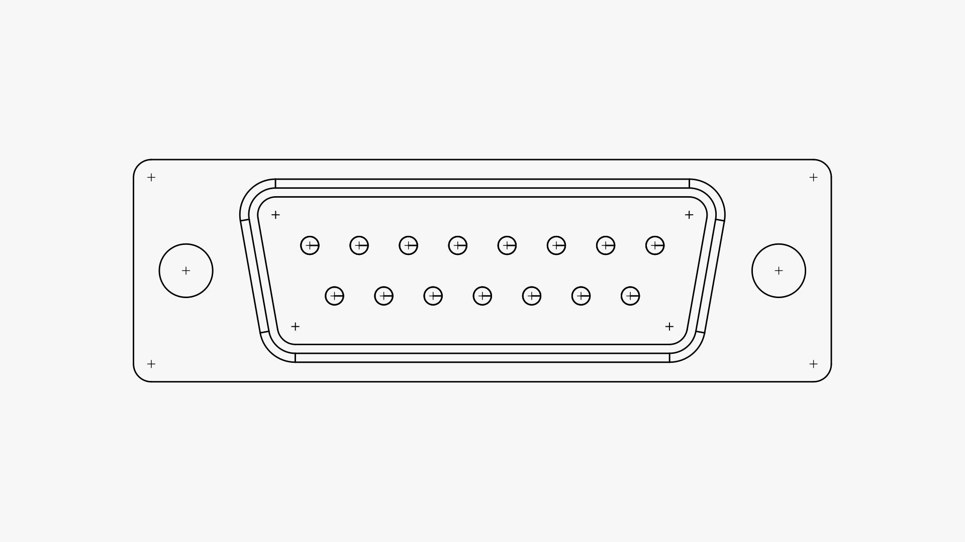 DB15 male connector through hole 3D model | CGTrader