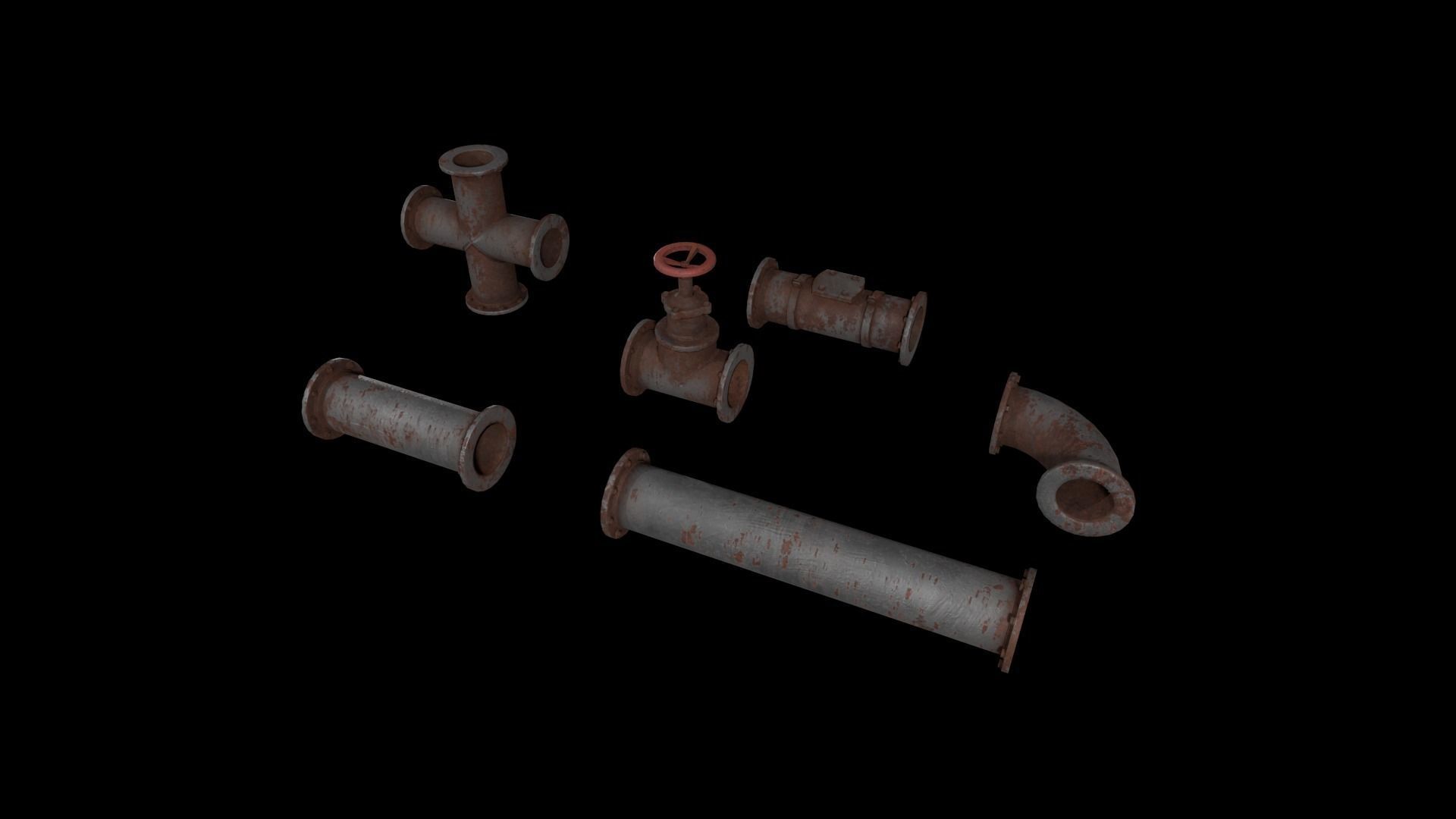 3D model Pipes modular industrial VR / AR / low-poly | CGTrader