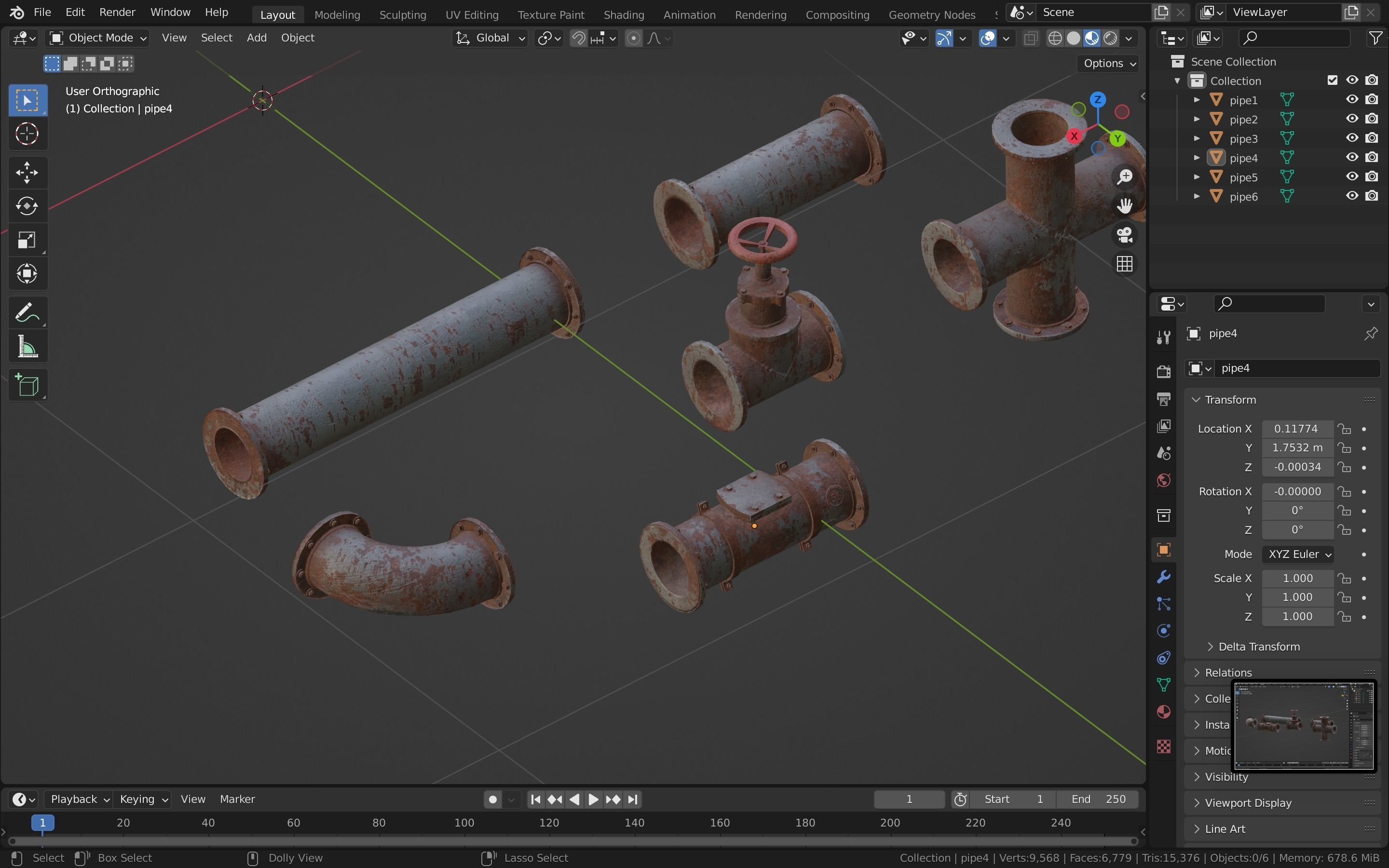 3D model Pipes modular industrial VR / AR / low-poly | CGTrader