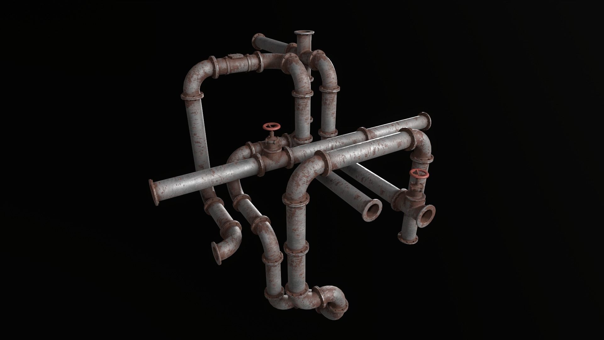 3D model Pipes modular industrial VR / AR / low-poly | CGTrader