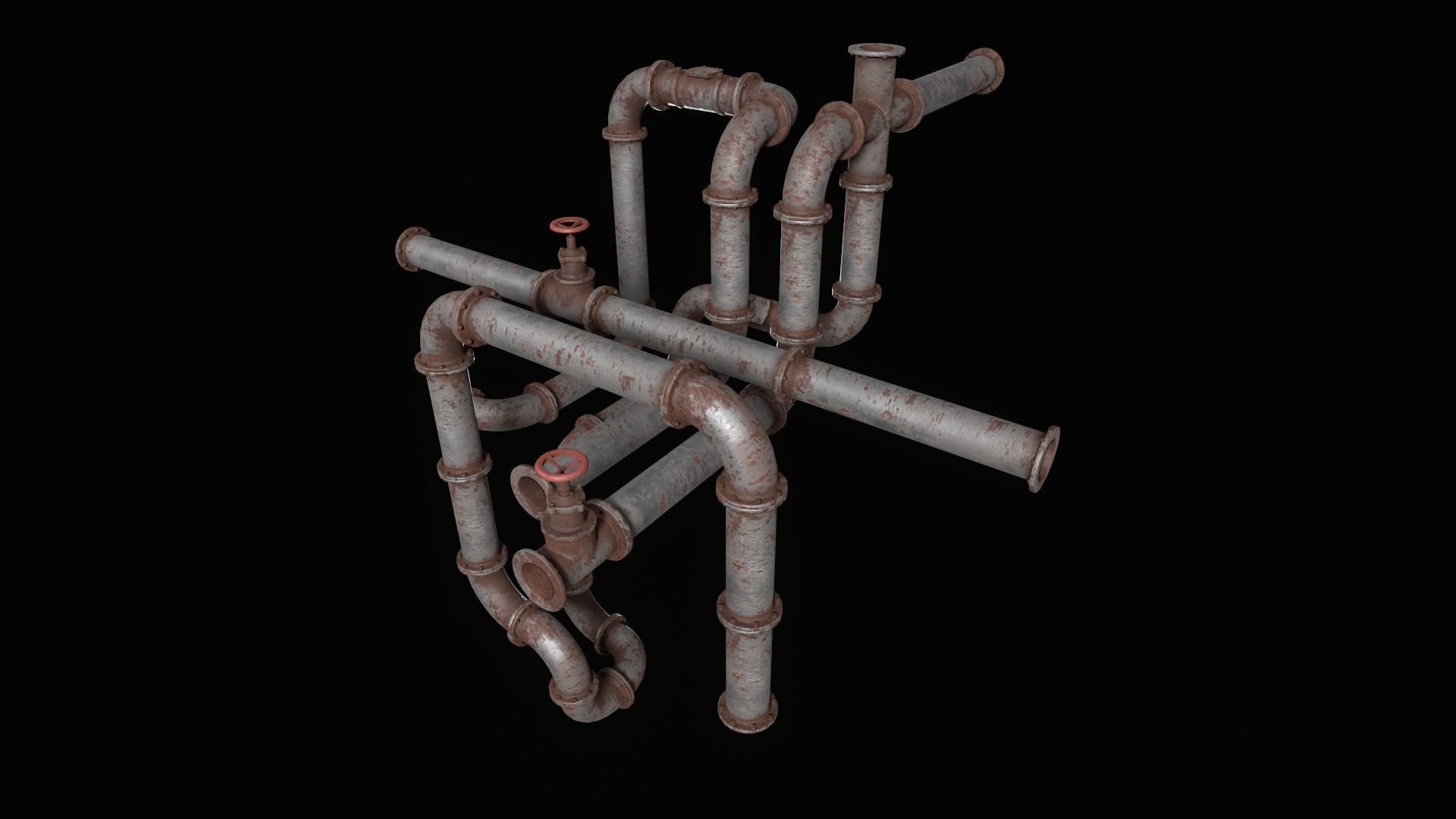 3D model Pipes modular industrial VR / AR / low-poly | CGTrader