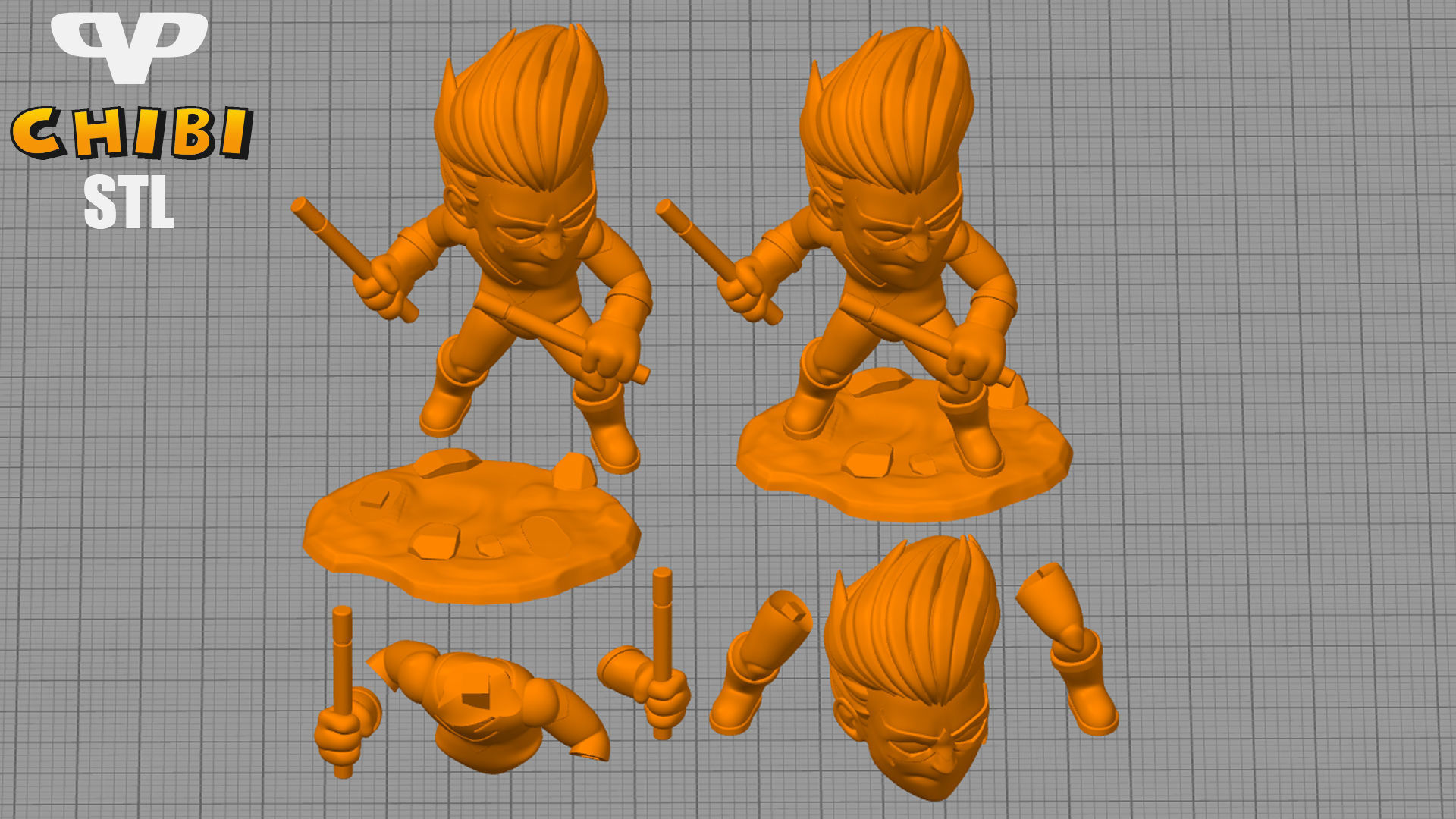 Nightwing Chibi STL for 3D Printing ChibiSTL 3DXM 3D model 3D printable ...