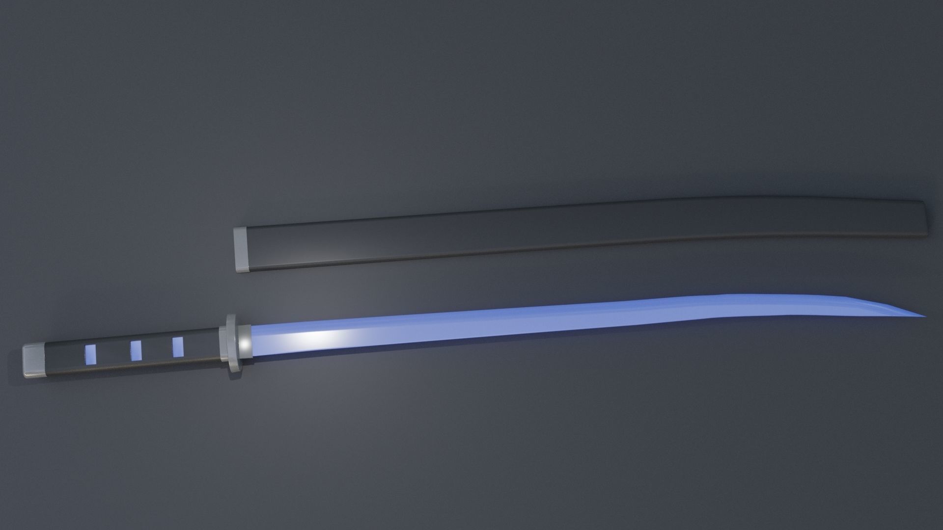 Blue SciFi Glowing Sword 3D model | CGTrader