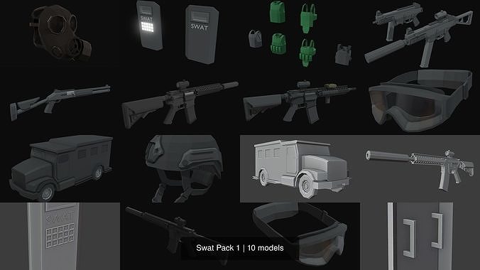 3D Model Collection Swat Pack 1 VR / AR / low-poly | CGTrader