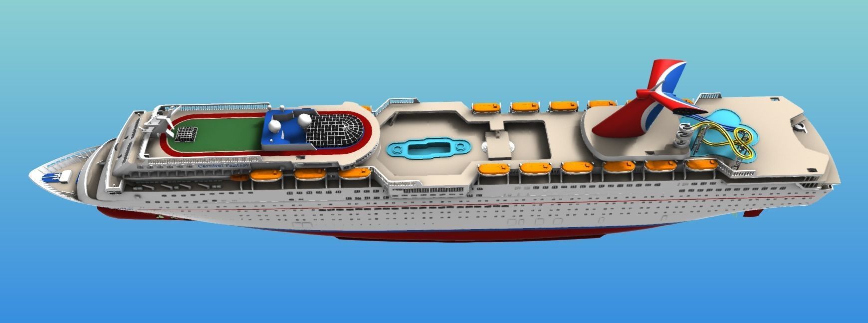 CARNIVAL FANTASY cruise ship 3d printable model 3D model 3D printable ...
