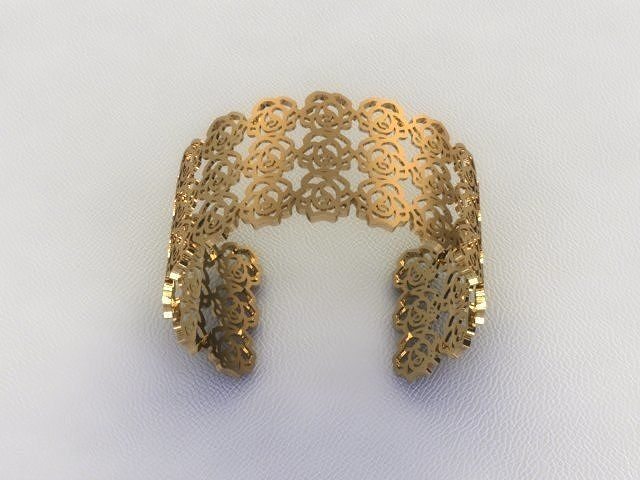 Rose Bracelet 3D model 3D printable | CGTrader