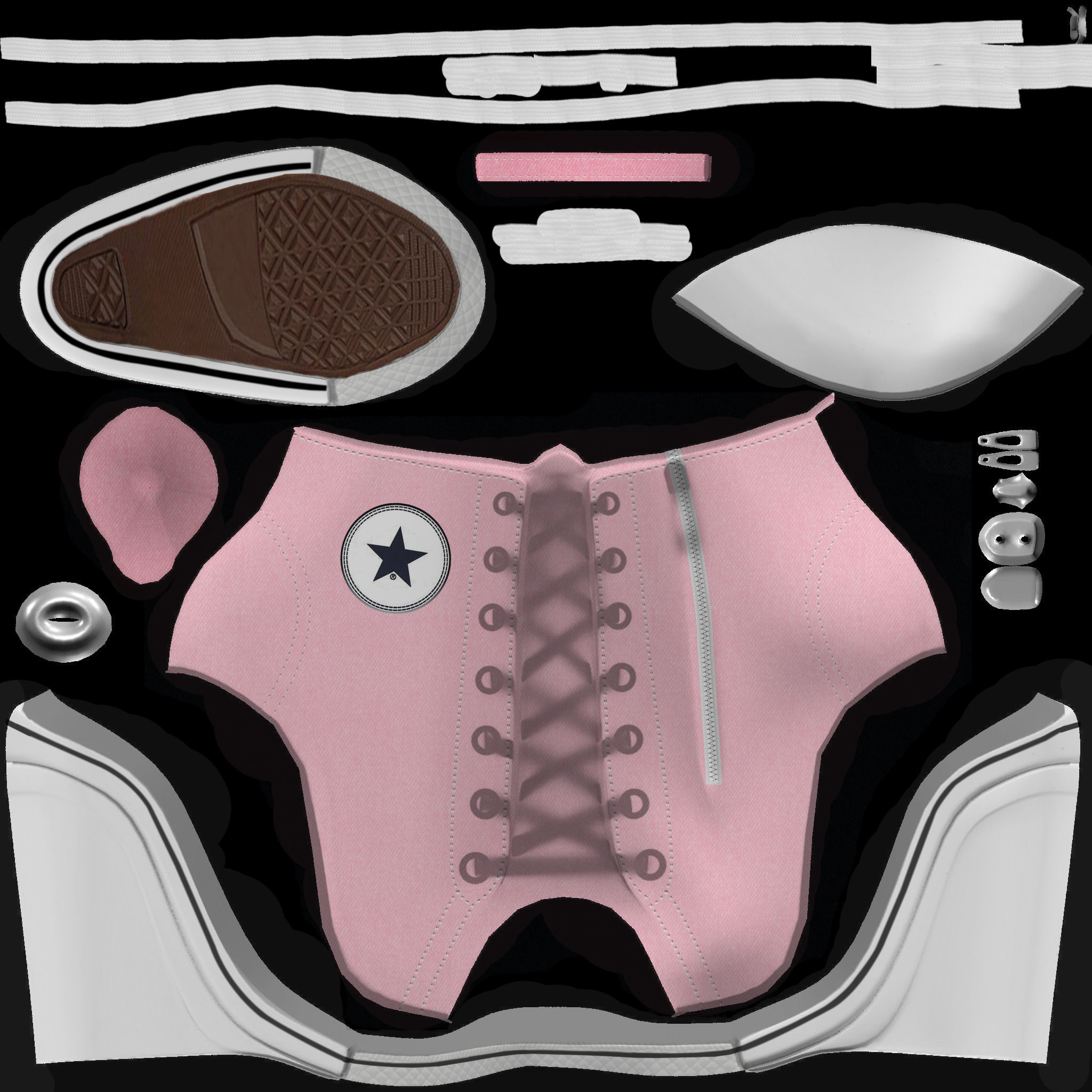 3D model Women Wedge Sneakers VR / AR / low-poly | CGTrader