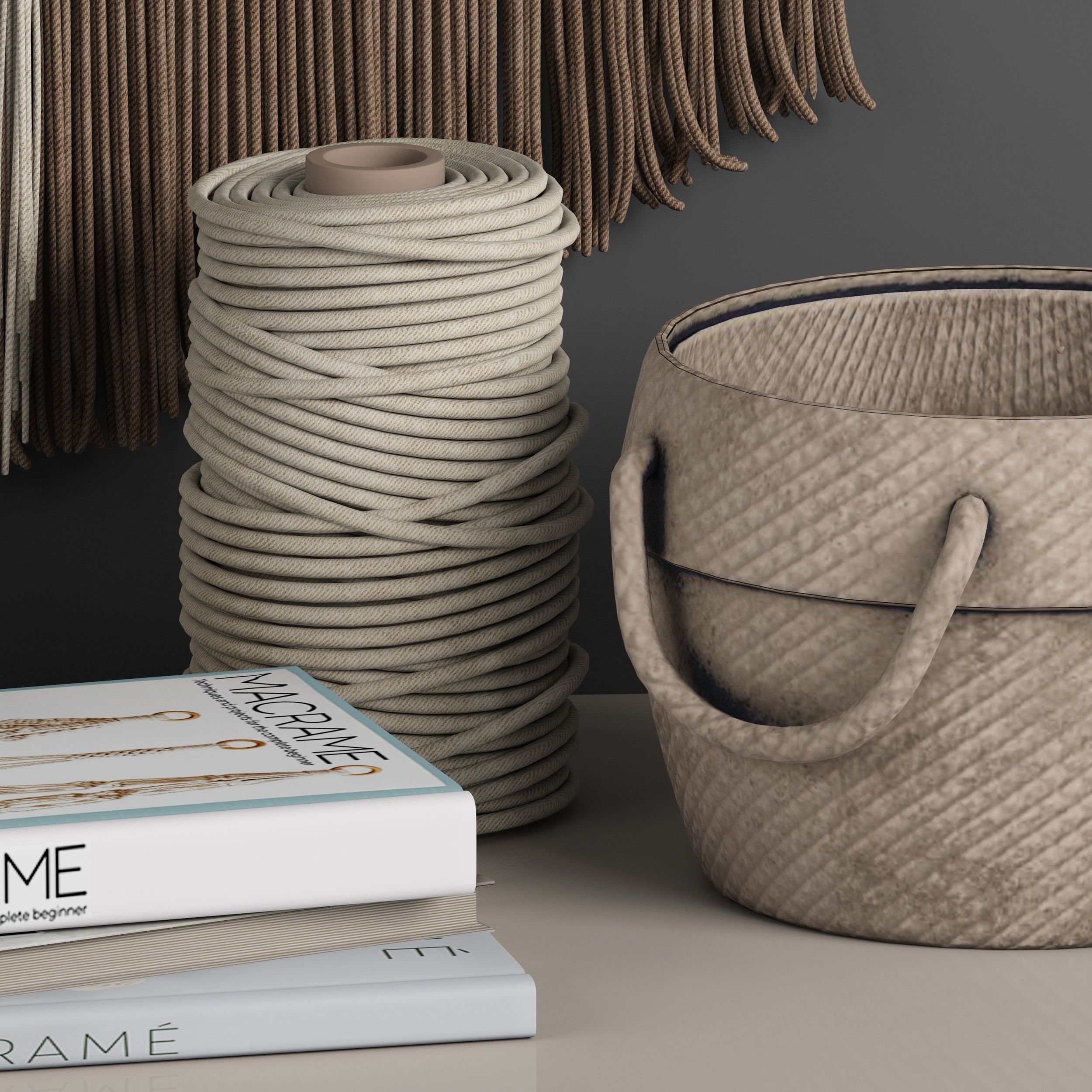 macrame decor set 09 3D model | CGTrader