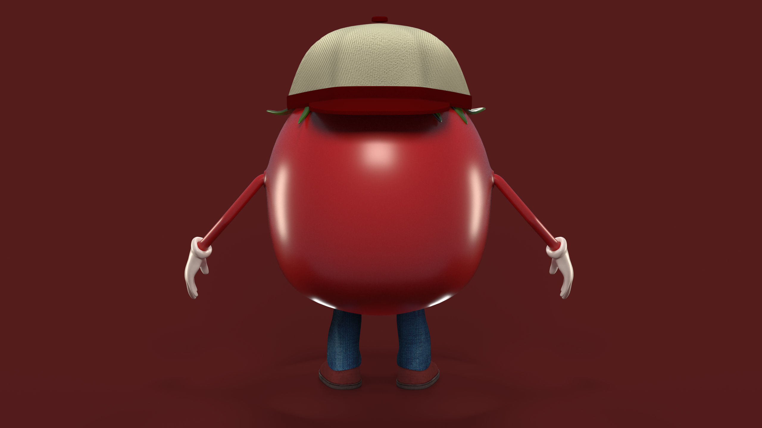 Cartoon food tomato man 3D model rigged | CGTrader