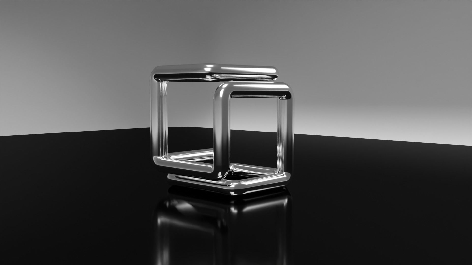 3D model Wire Cube - Endless Looping Curve VR / AR / low-poly | CGTrader