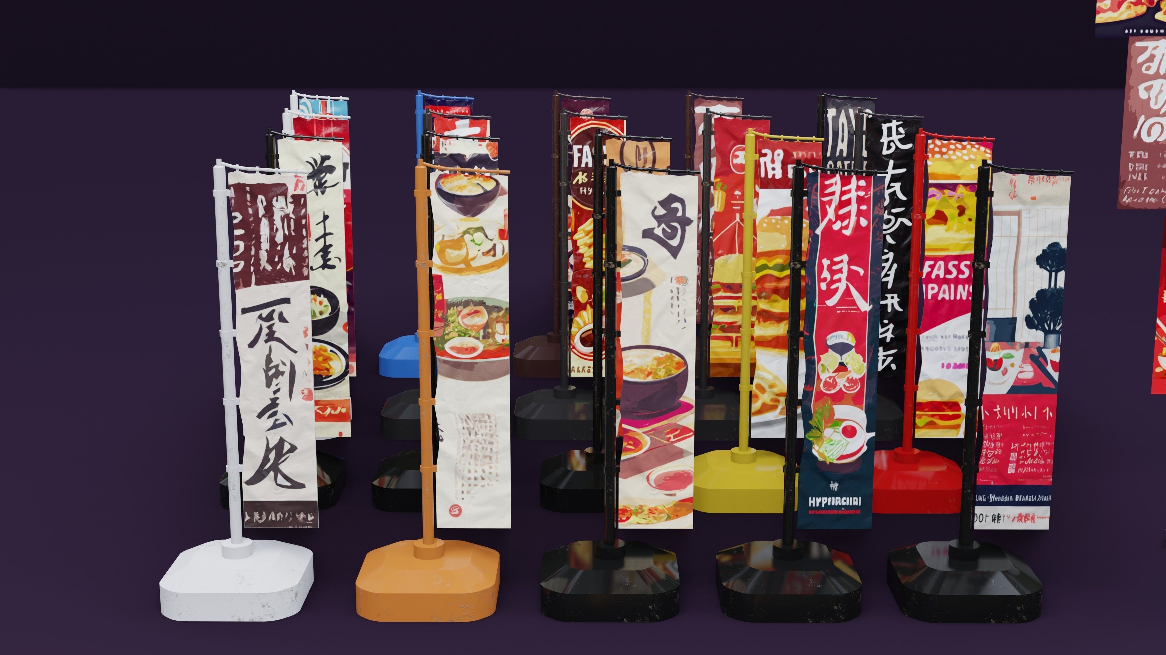 Texture 35 Japanese Style Restaurant Signs and Posters VR / AR / low ...